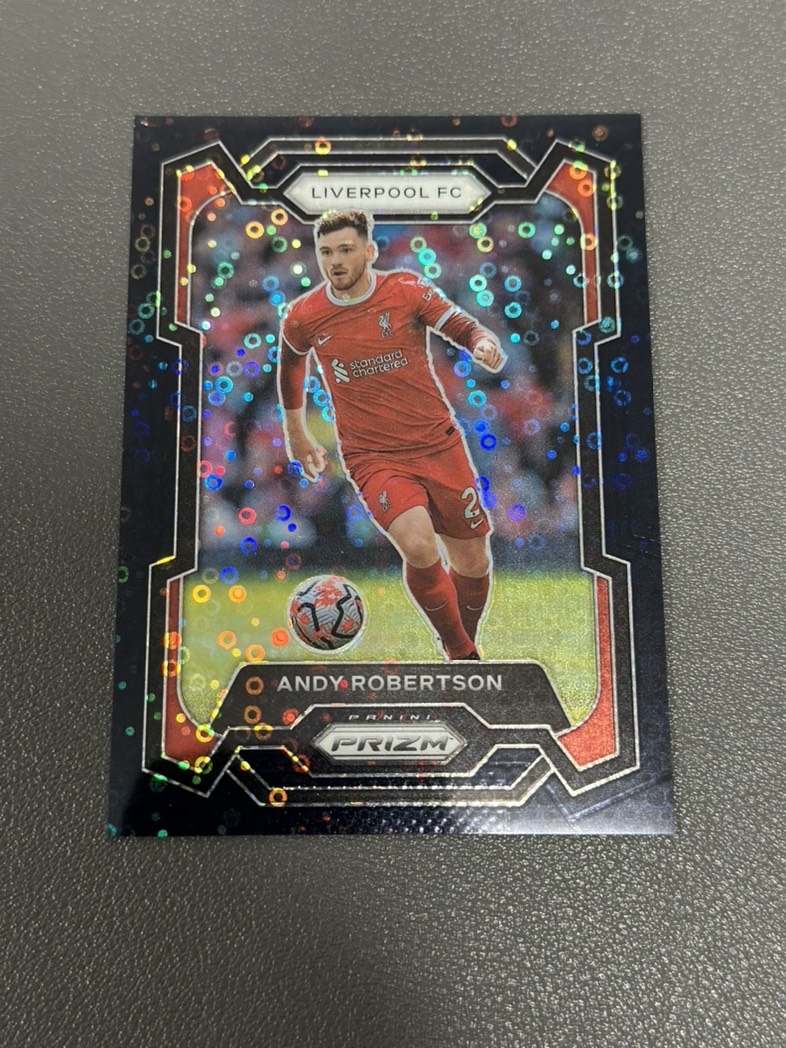2023-24 Panini Prizm Andy Robertson 英超pz 安迪 罗伯逊 1/1黑泡泡折！one of one 利物浦 ...