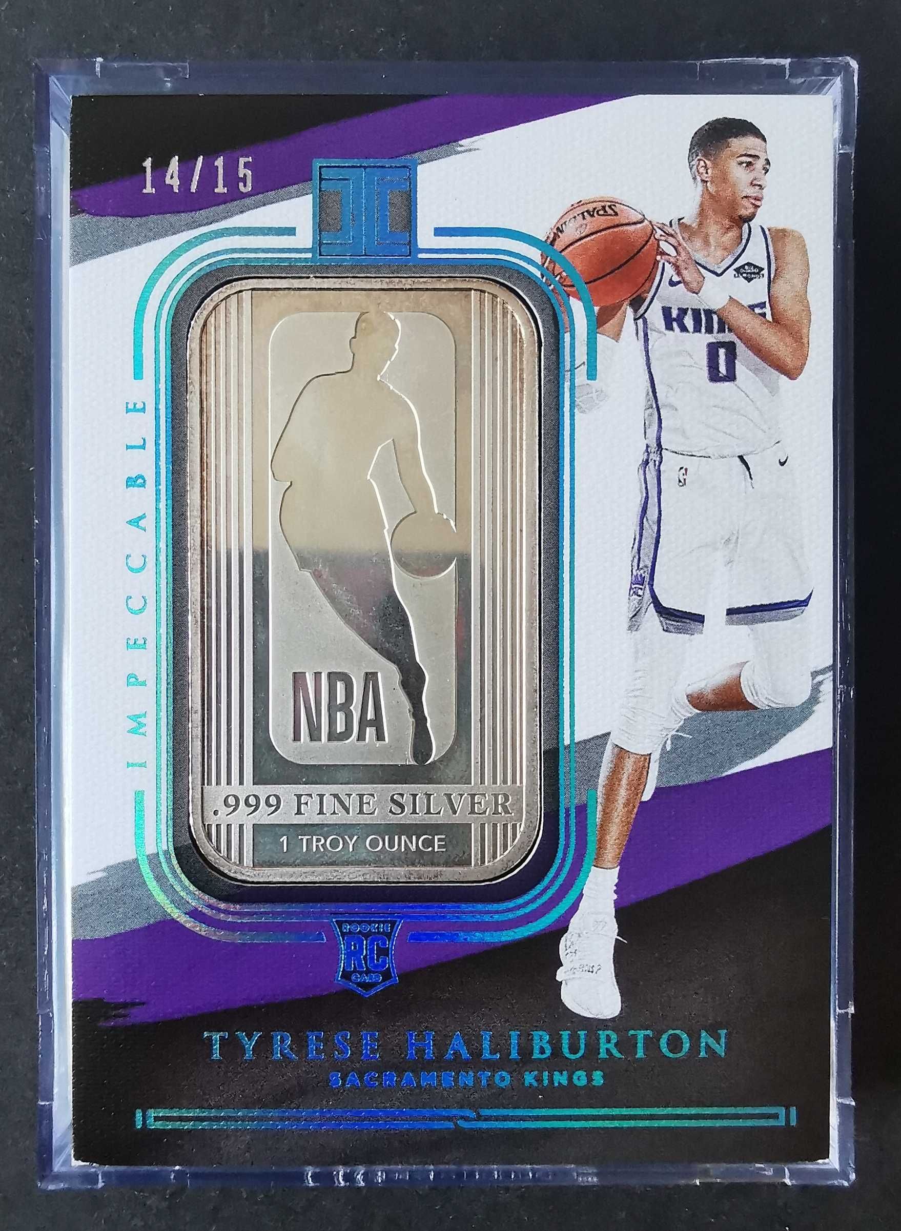 2020-21 Panini Impeccable Tyrese Haliburton RC 【金矿卡社】小真金 silver 银块 国王新秀 ...