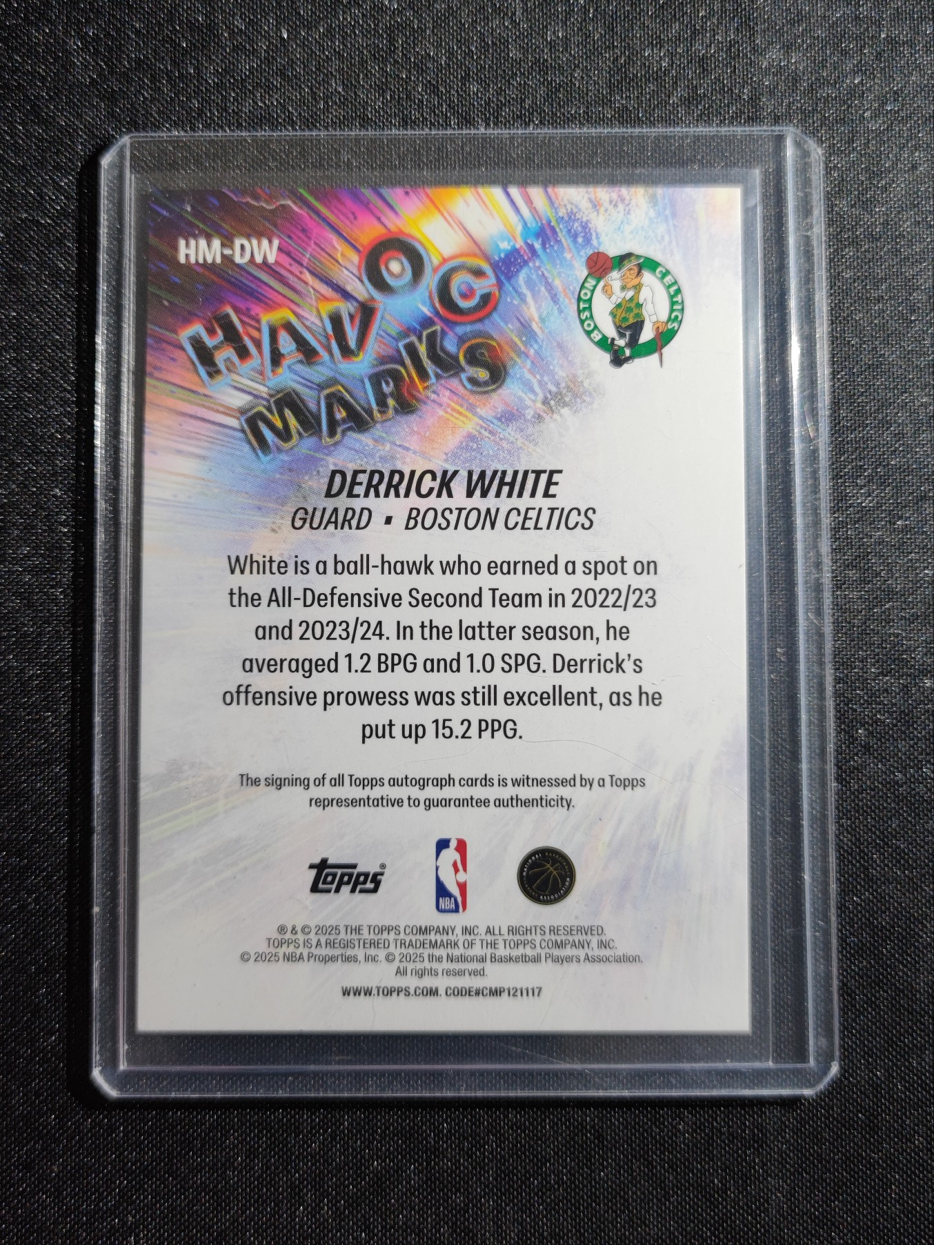 2025-26 333一直免费代卖 Topps Derrick White 超低编 5编 签字 折射 银折 德里克 怀特 凯尔特人时期 卡品如 ...