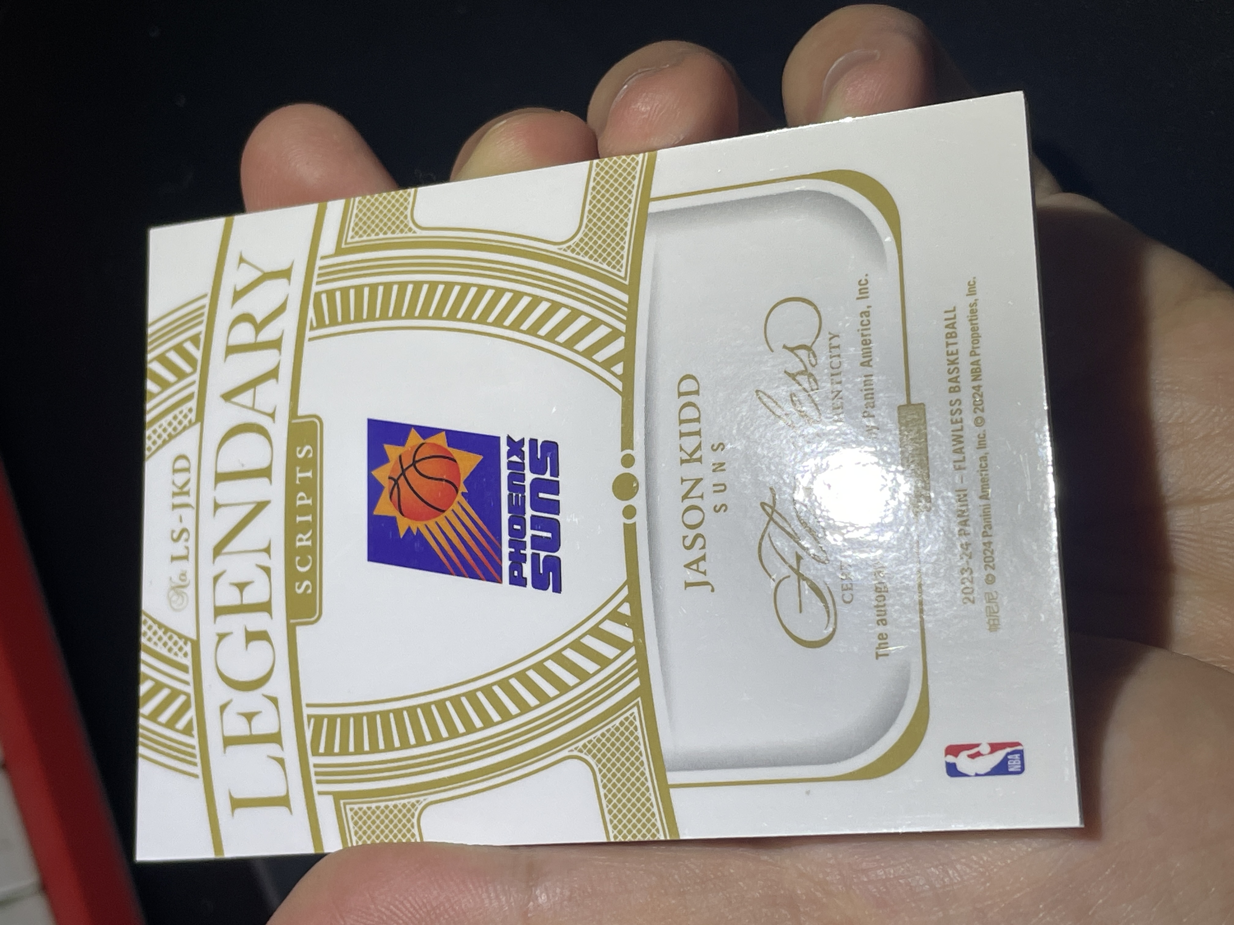 2023-24 爆金拍卖 Flawless Jason Kidd B56 手提 杰森 基德 太阳 25编 银平行 签字卡签 Legendary传奇签 瑕疵如图 獨 卡淘