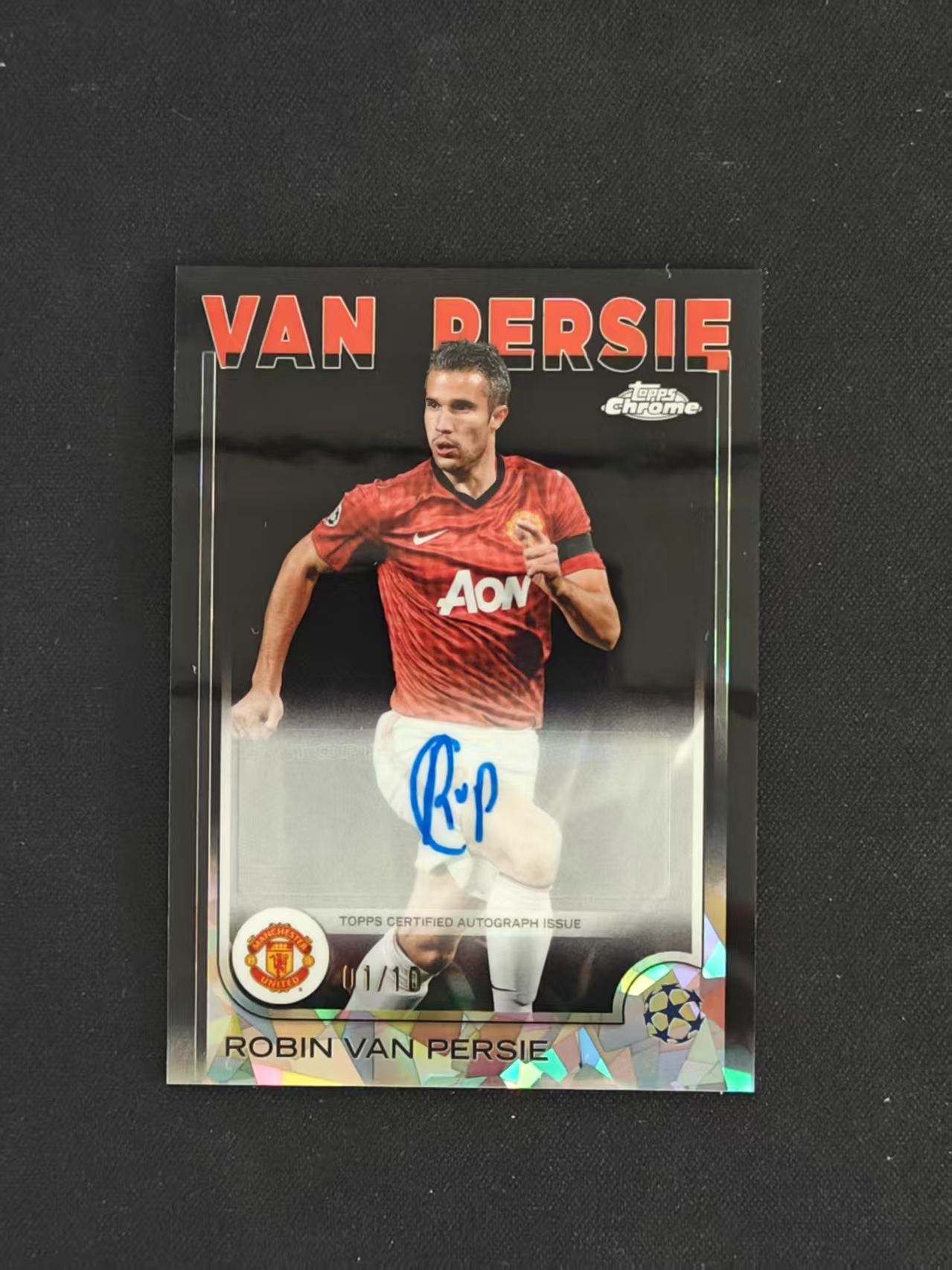 2025 Topps Chrome Robin van Persie 欧战 蓝宝石 范佩西 范大将军 阿森纳 曼联 签字 签名 01/10编 ...
