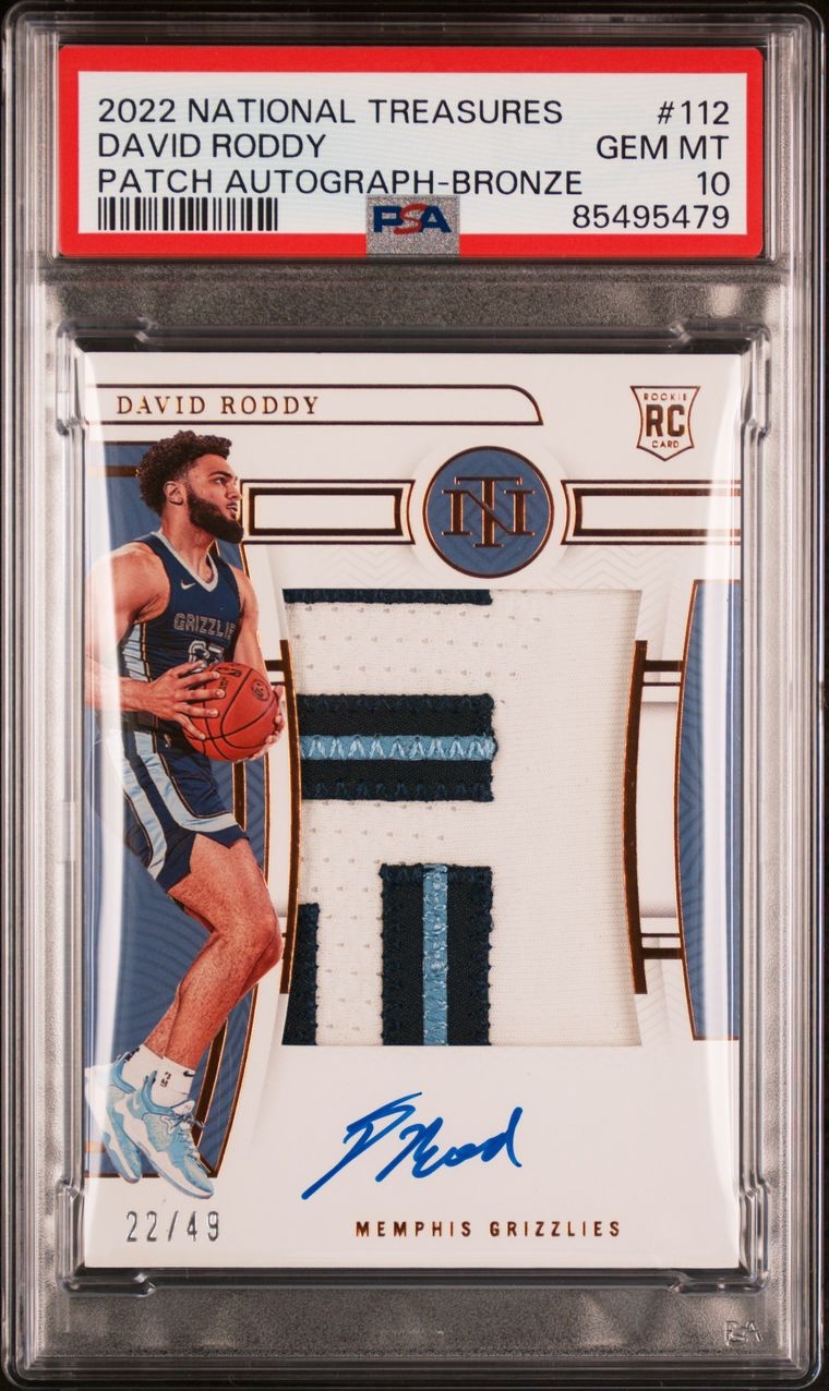 2022-23 Panini National Treasures David Roddy RC 大卫 罗迪 灰熊 新秀 国宝 rpa 49编 ...