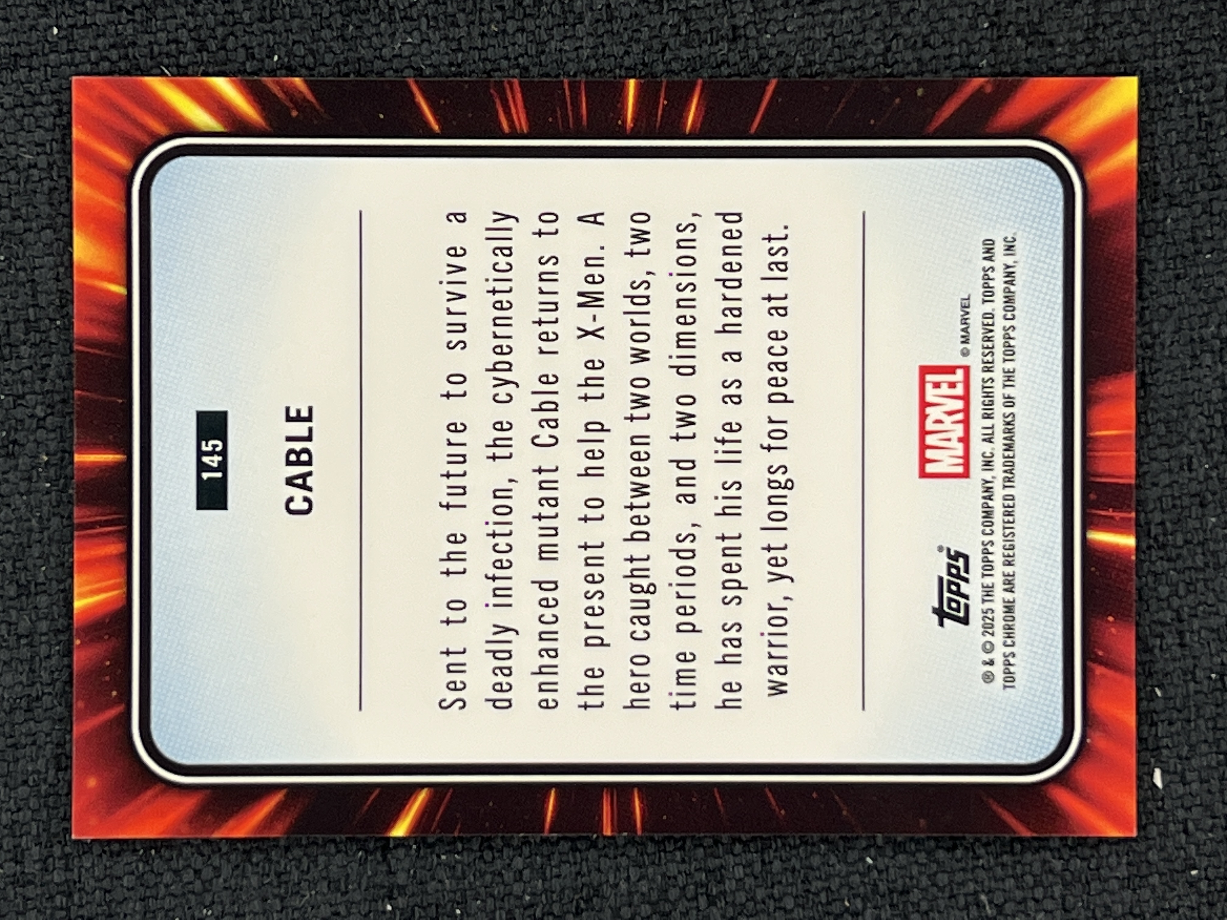 2025 Topps Marvel (MCU) Cable 【禄卡拍卖】Chrome 漫威TC 电锁 橙熔岩折 11/25编 #145 6. ...