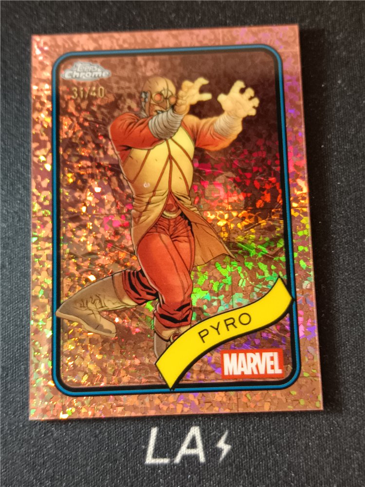 【LA拍卖】2025 Topps Chrome Pyro TC 漫威 漫画 人物卡 粉碎花折 粉碎点折 折射 31/40编 火人 漫威漫画旗下 ...
