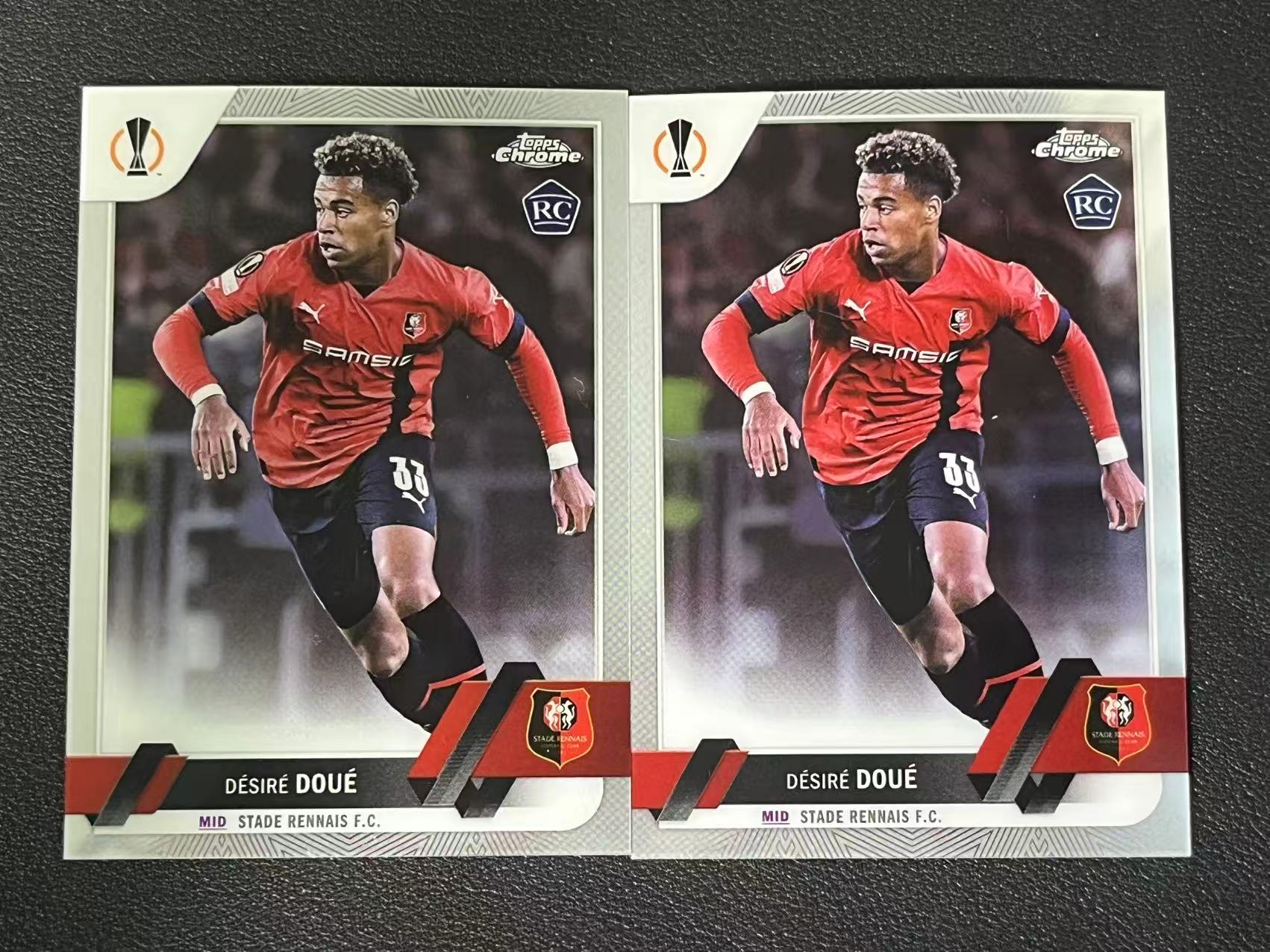 2023 Topps Chrome DOUE 雷恩 杜埃 法国 新秀 RC 潜力新星 BASE 两张卡品如图 收藏必备 卡淘
