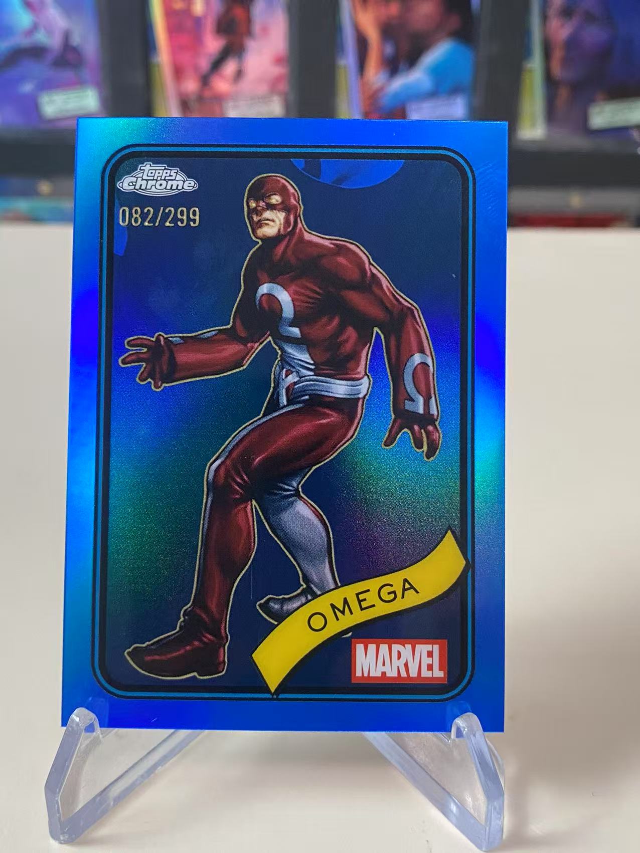 2025 Topps Marvel (MCU) Chrome 漫威 TC 蓝折 限编082/299 红色欧米茄 收藏专收 卡品细节图三四 ...