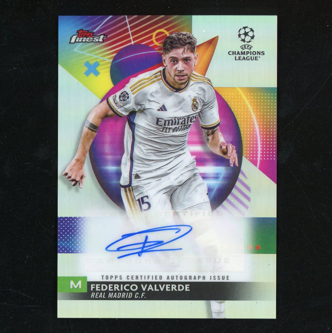 2024 Topps Finest 欧战 Valverde 巴尔韦德 折射签字 银折 皇家马德里 #afv【US10-X002】面瑕疵 卡淘