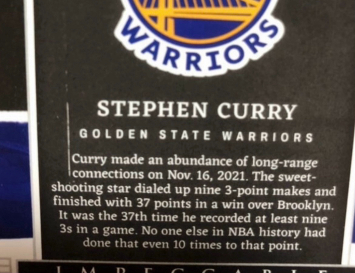 2021-22 Panini Impeccable Stephen Curry 【 ️20张 库里】高端小真金LOGOMAN银砖 真金白银 ...