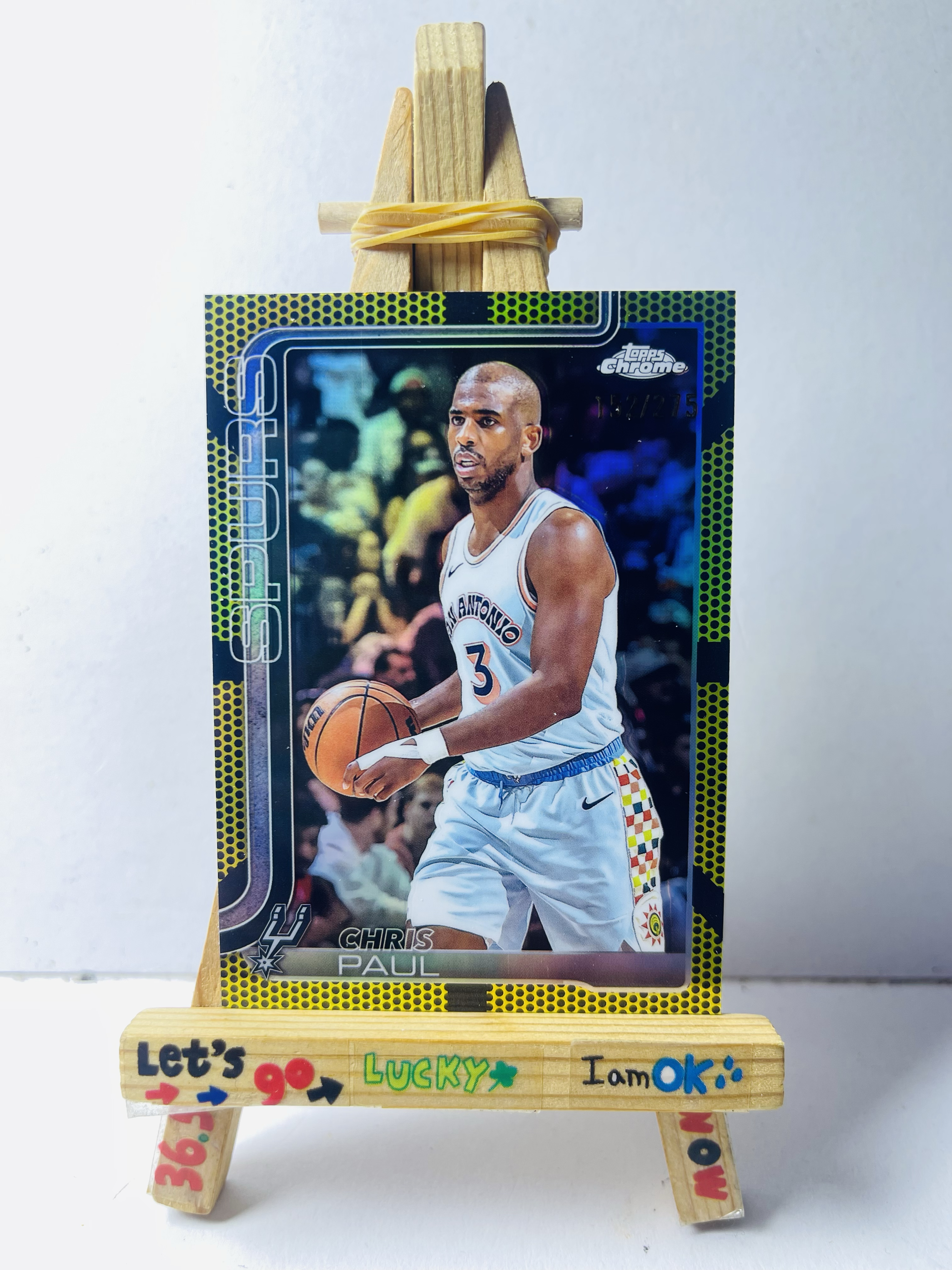 2025 Topps Chrome Chris Paul NBA元年TC 马刺 CP3 克里斯 保罗 /275编 黄球皮折 base 卡品如图 ...