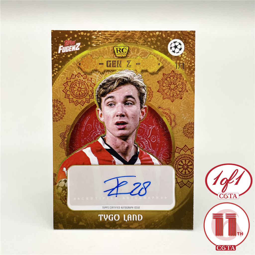 【CGTA 1/1 Land】2024-25 Topps 欧冠Fugenz 印度限定版 埃因霍温 泰戈兰德 RC新秀 1/1编 1of1 金折 ...