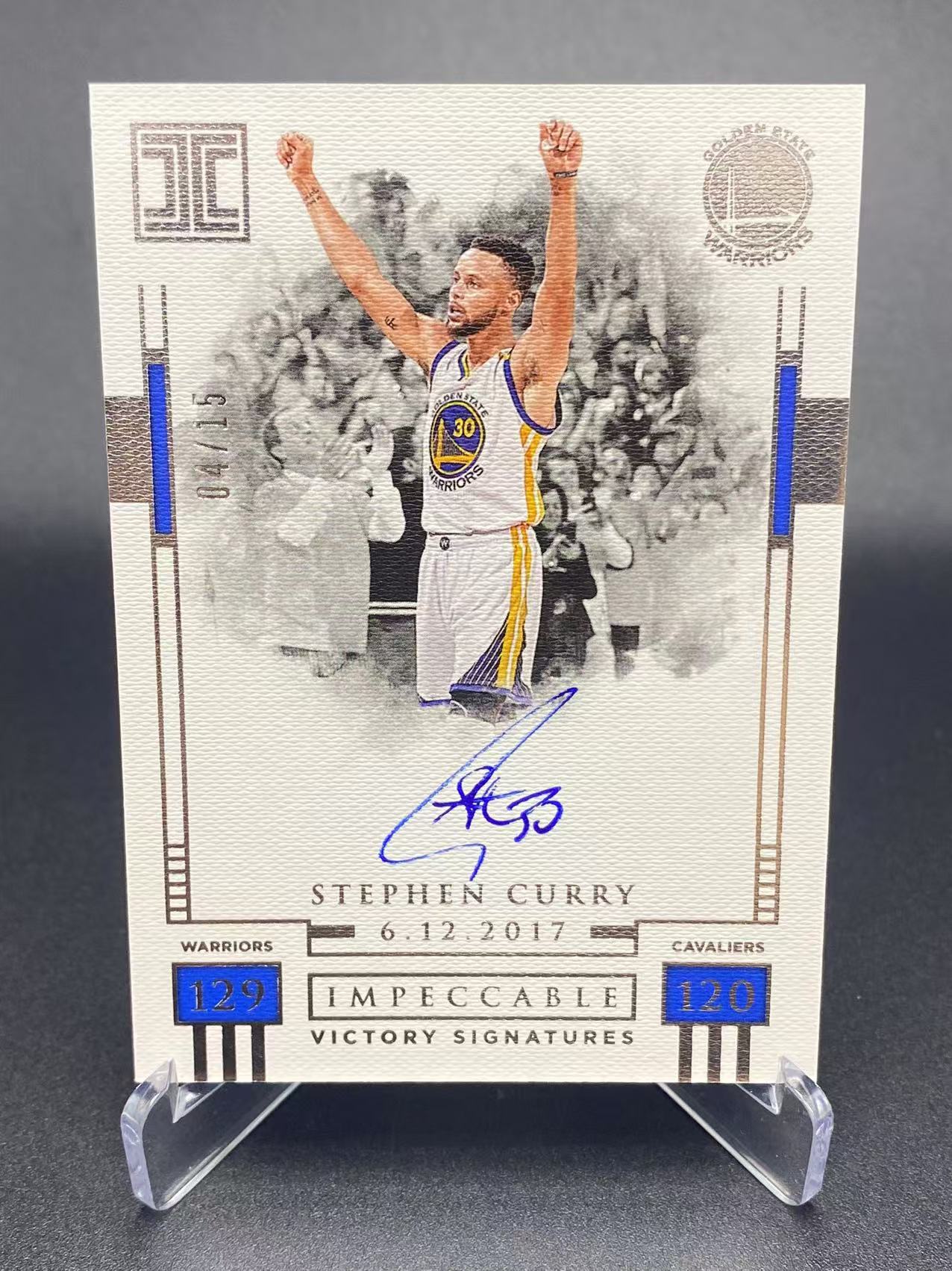 2017-18 【六六代卖 预付快速回款】 Impeccable Stephen Curry 斯蒂芬库里 勇士 04/15编 小真金 胜利签 ...
