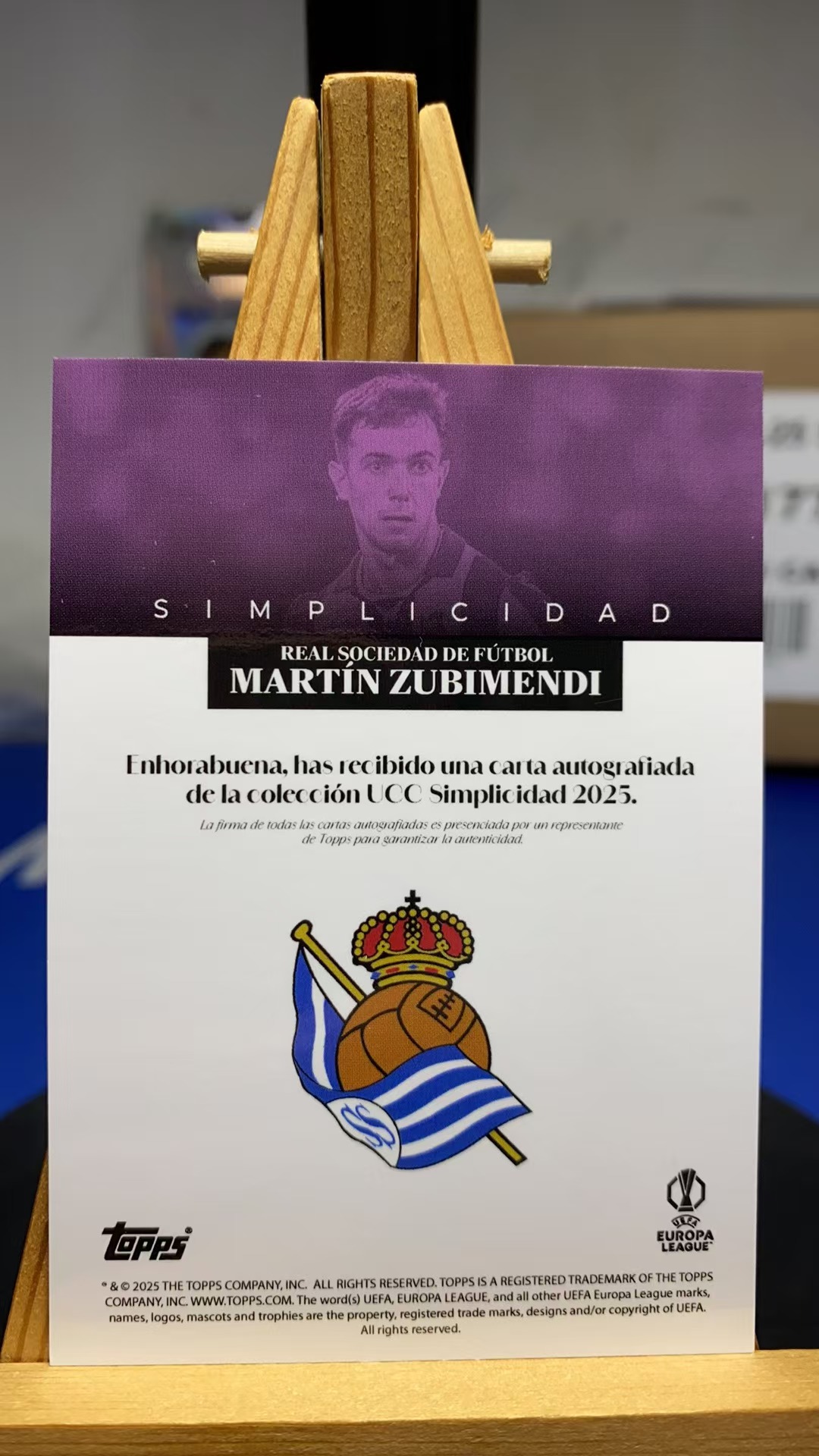 2025 Topps Simplicidad MARTIN ZUBIMENDI 【草莓球星卡】欧冠 极简 皇家社会 苏比门迪 祖比门迪 粉折 ...