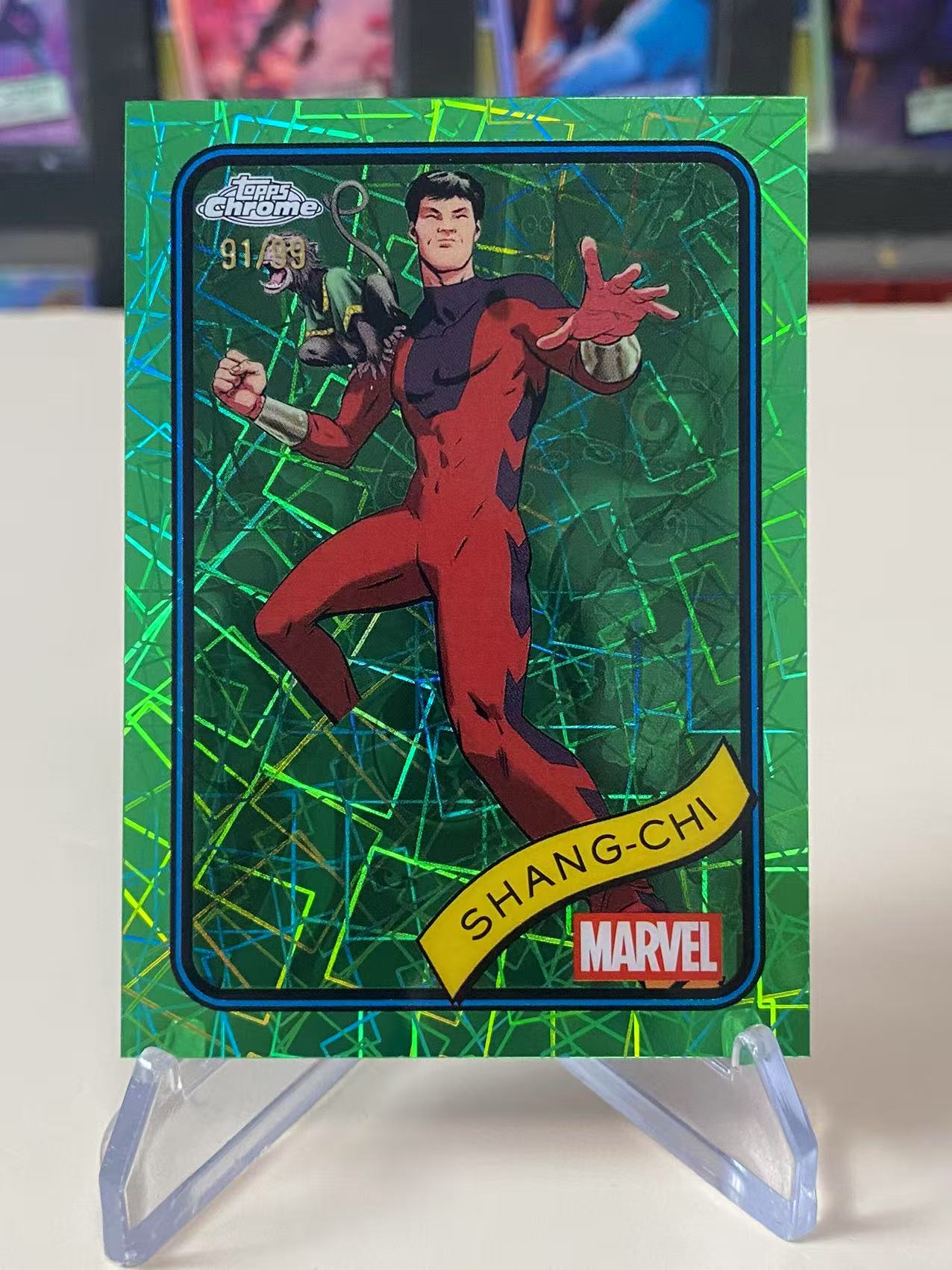 2025 Topps Marvel (MCU) Chrome 漫威 TC 绿激光束折 限编91/99 尚气 收藏专收 卡品细节图三 【 -大 ...
