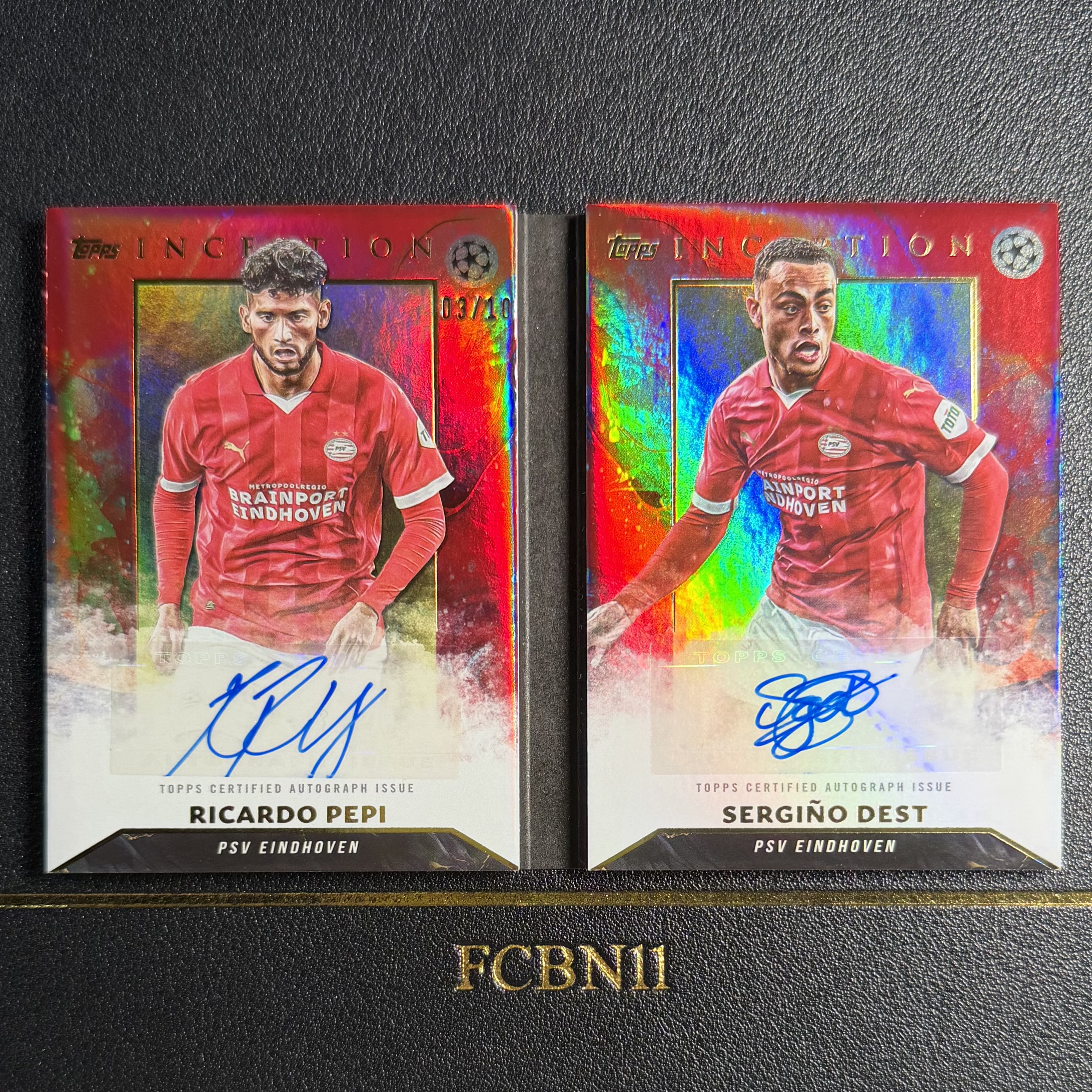 【FCB拍卖】2023-24 TOPPS INCEPTION PEPI DEST 佩皮 德斯特 签字 双签 10编 03/10 红折 小书 ...