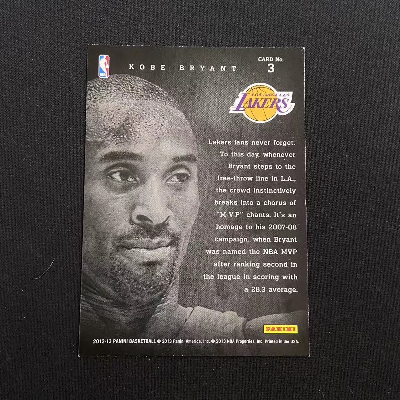 2012-13 Panini Kobe Bryant 科比布莱恩特 POY Player Of The Year 最佳球员特卡 SSP超大比例 ...