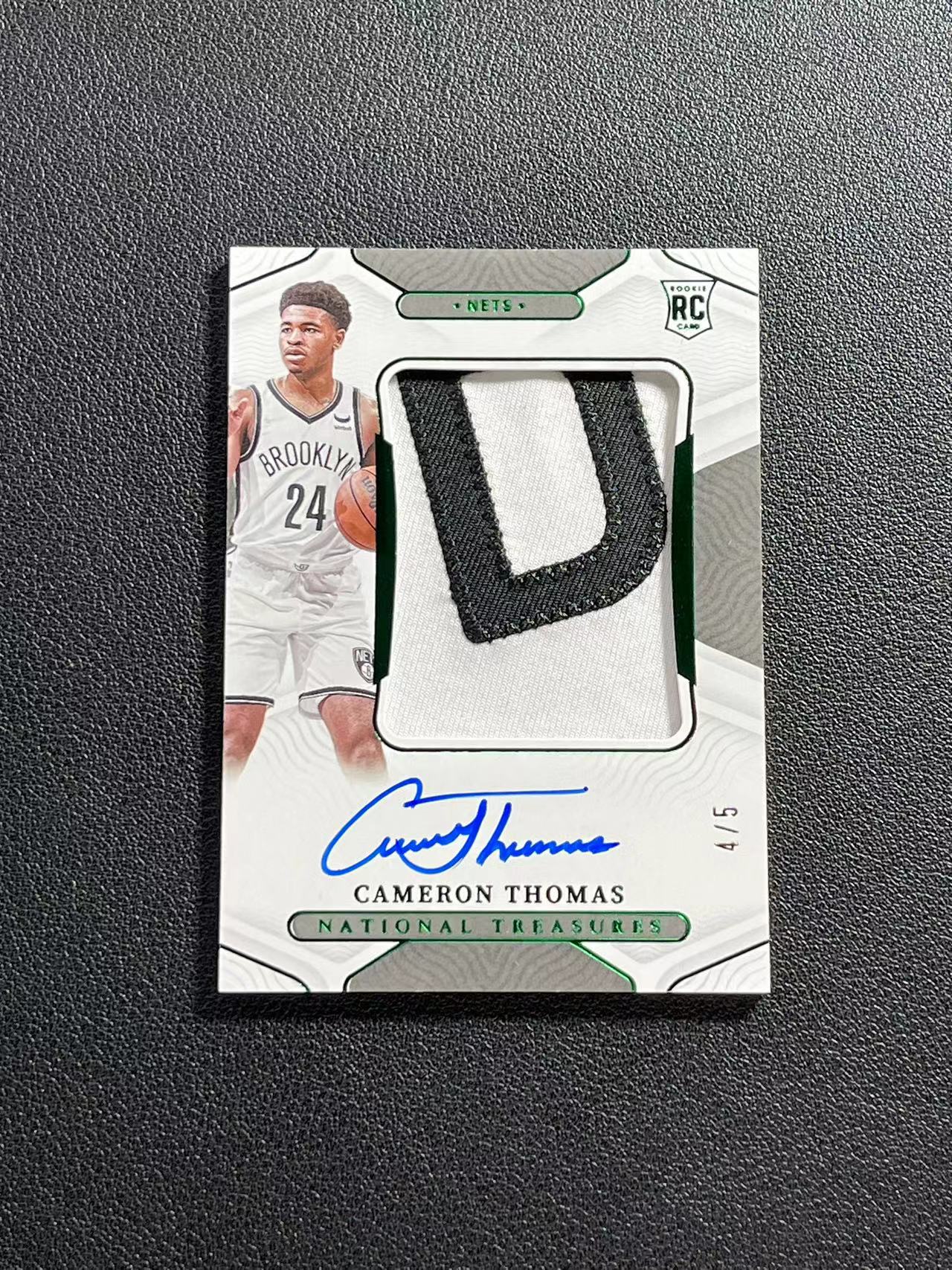 【超新星精品】2021-22 National Treasures Cameron Thomas RC 国宝 新秀 篮网 卡梅伦托马斯 5编 ...