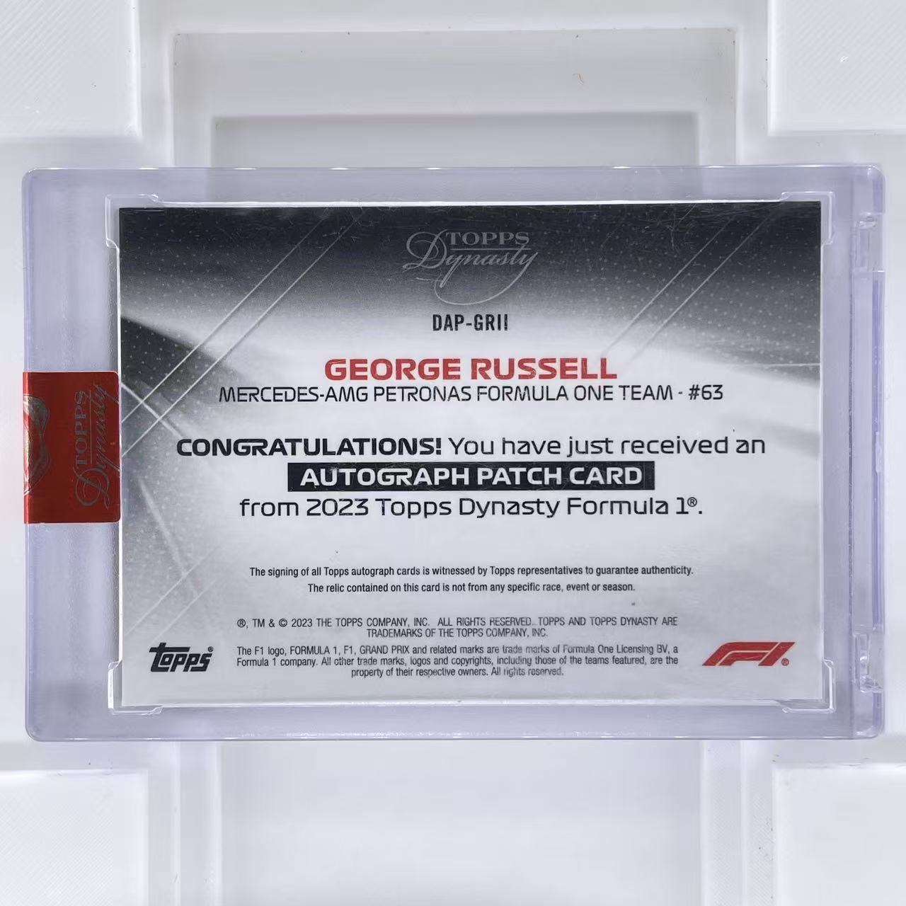 V+ 2023 Topps Dynasty George Russell 乔治 拉塞尔 梅赛德斯奔驰 7/10编 签字 签名 卡签 物料签 ...