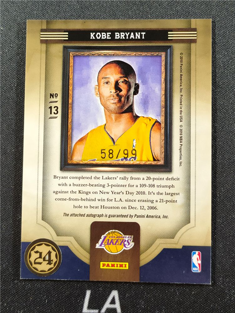 【LA拍卖精品】10-11 Panini Court Kings Kobe Bryant 油画 湖人 黑曼巴 科比 布莱恩特 肖像 签字卡签 ...