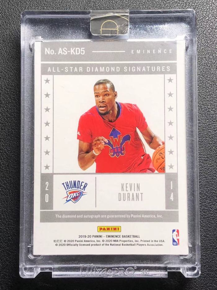 【超新星精品】2019 20 Panini Eminence Kevin Durant 大真金 雷霆 杜兰特 2 5编 全明星钻石 签字 卡签