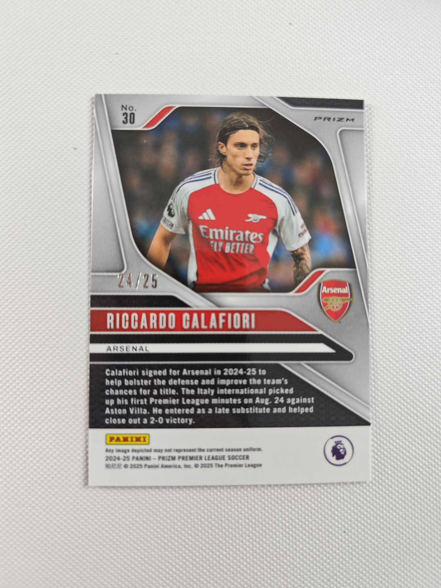 【小灰机】2024-25 Panini Prizm Riccardo Calafiori 阿森纳 里卡尔多 卡拉菲奥里 英超PZ 24/25编 ...