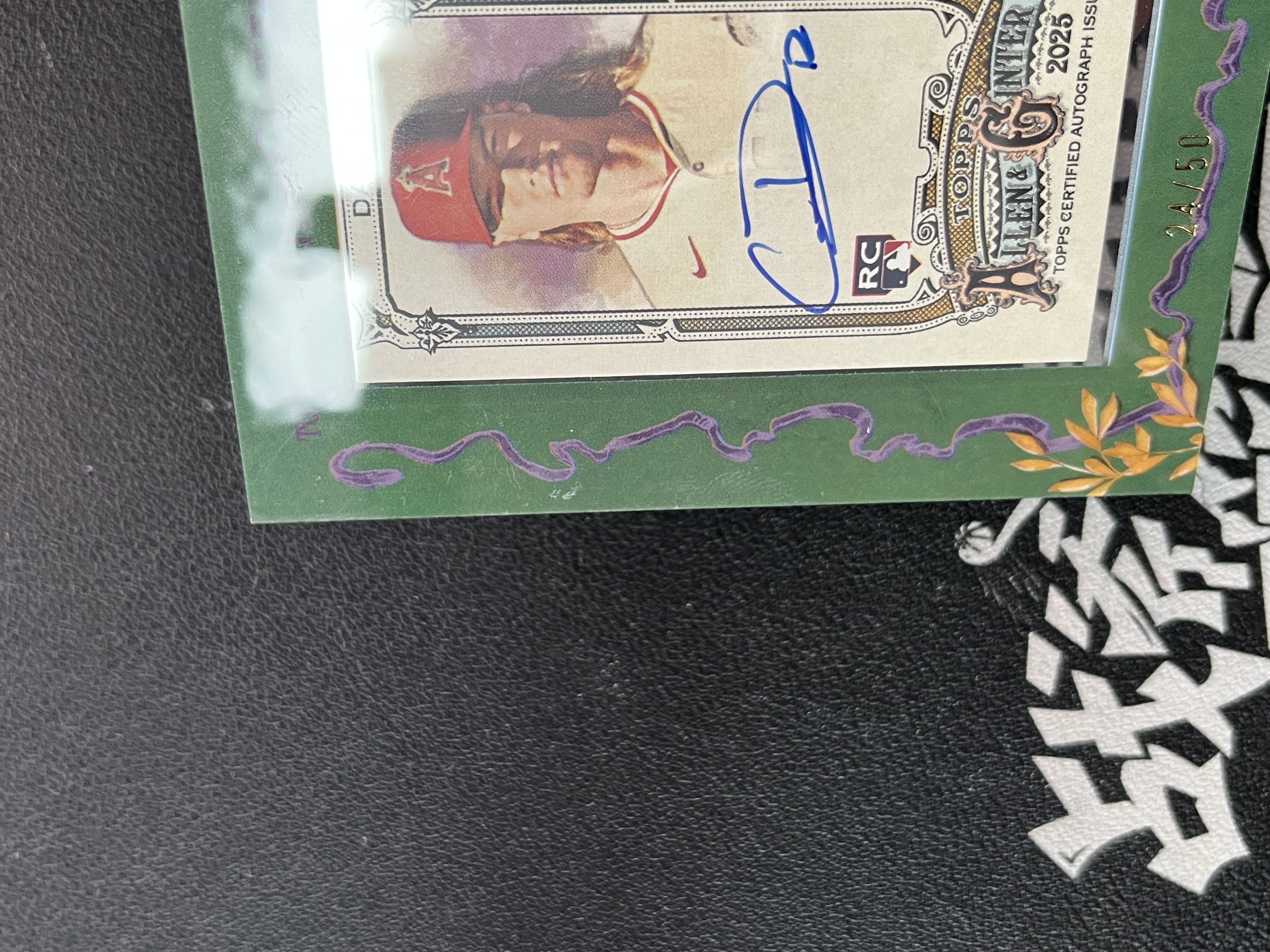 2025 Allen&Ginter 卡登 达纳 Caden Dana 新秀RC 洛杉矶天使队 签字卡签 小卡 带框 /50编 绿平行 收藏必备 ...