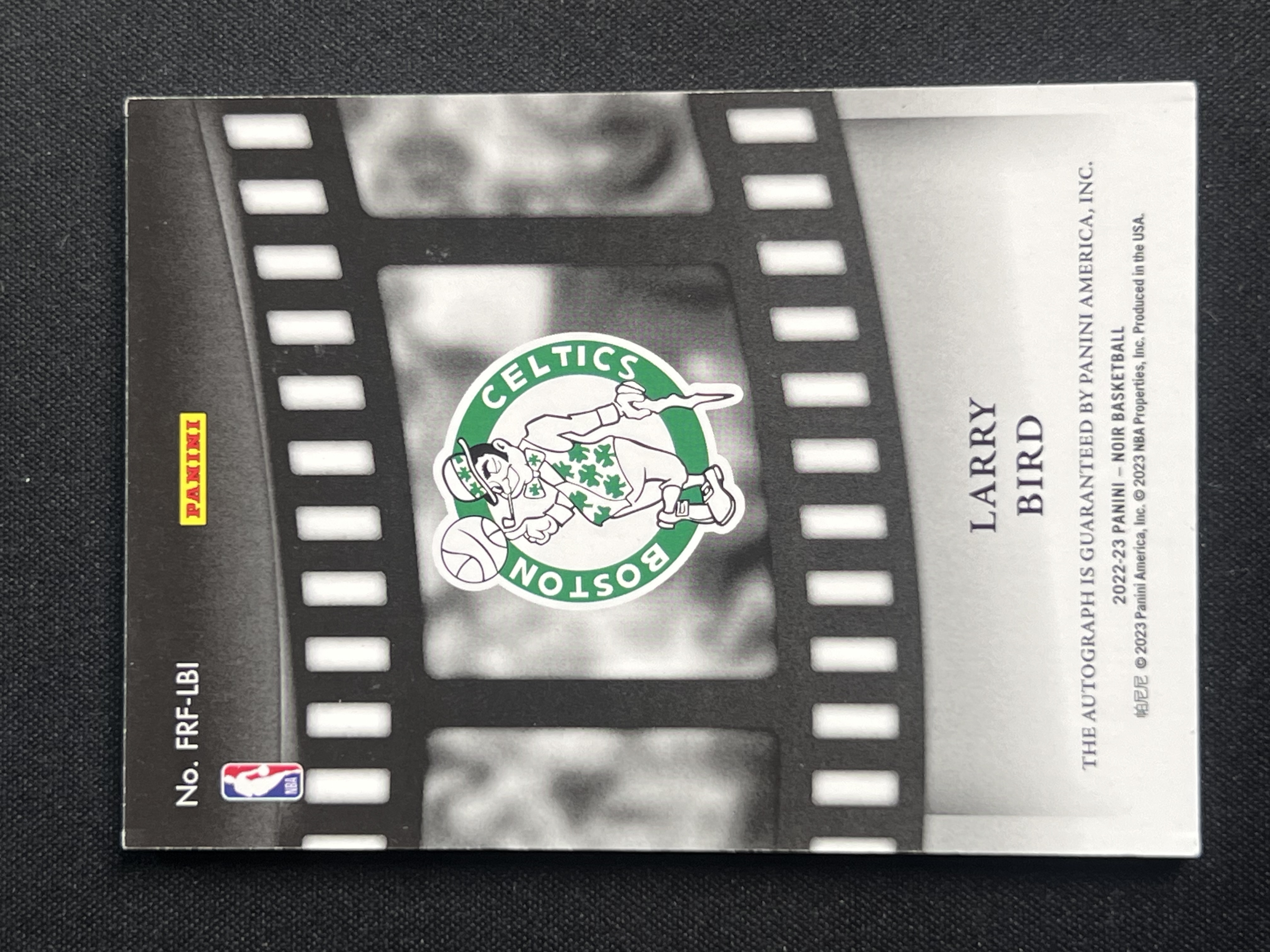 2022-23 Panini Noir Larry Bird 凯尔特人 拉里 伯德 大鸟 24/25编 定格夜 电影卡签 签字 诺尔 传奇名宿 ...