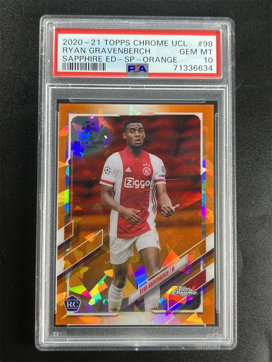 2021-22 Topps Chrome Ryan Gravenberch RC 蓝宝石 赫拉芬贝赫 新秀 RC 利物浦 金碎冰 /50编 PSA 10分 格拉文贝尔齐 萨拉赫队友 ...