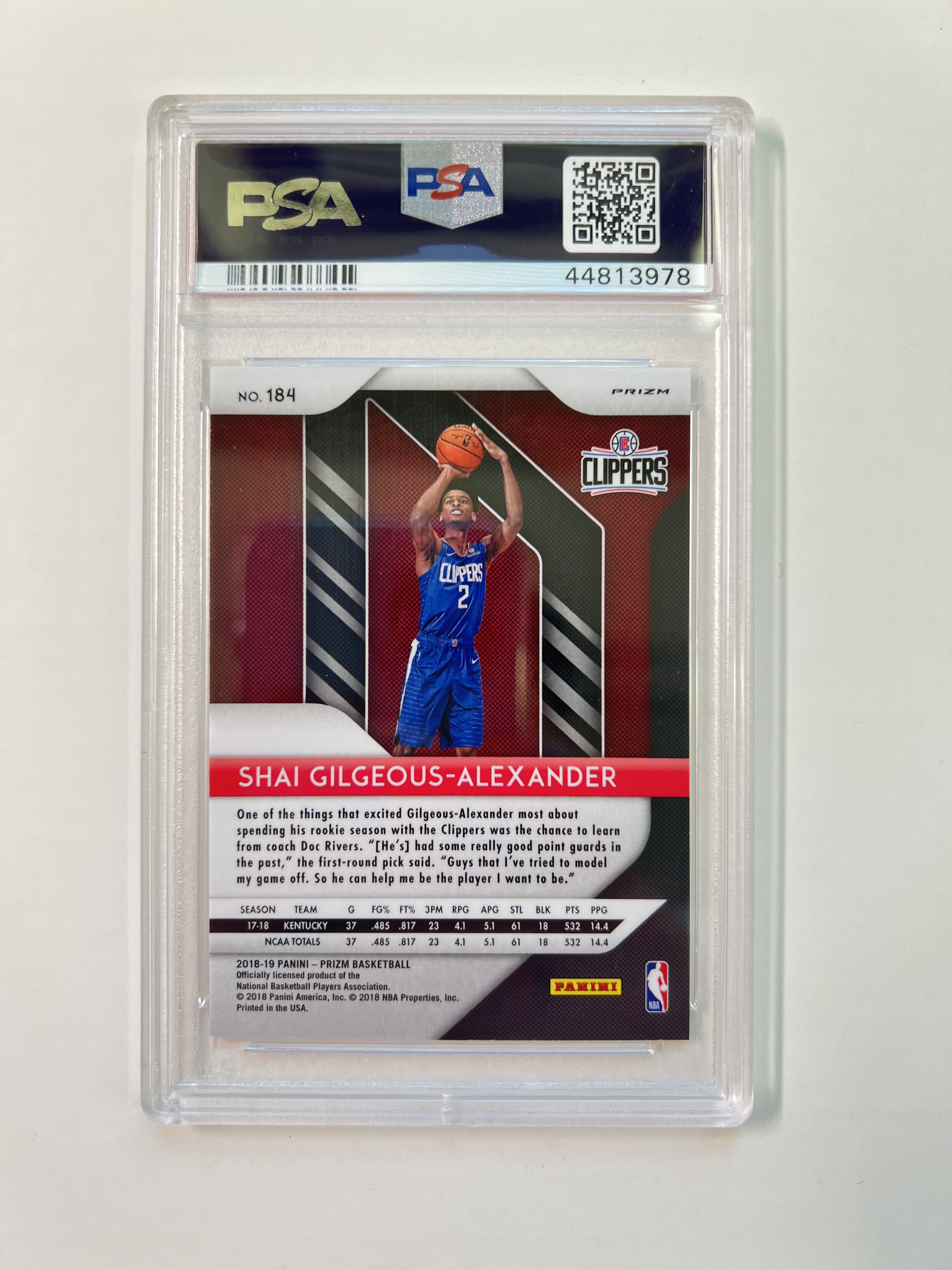 2018-19 Panini Prizm Shai Gilgeous-Alexander RC SGA 亚历山大 新秀银折 PSA 10分 ...