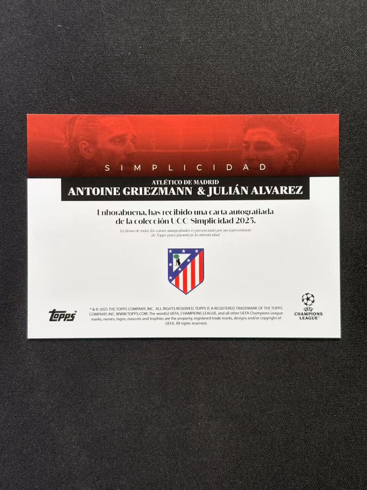 2024-25 Topps Simplicidad Julián Álvarez Antoine Griezm 极简 格里兹曼 阿尔瓦雷斯 ...