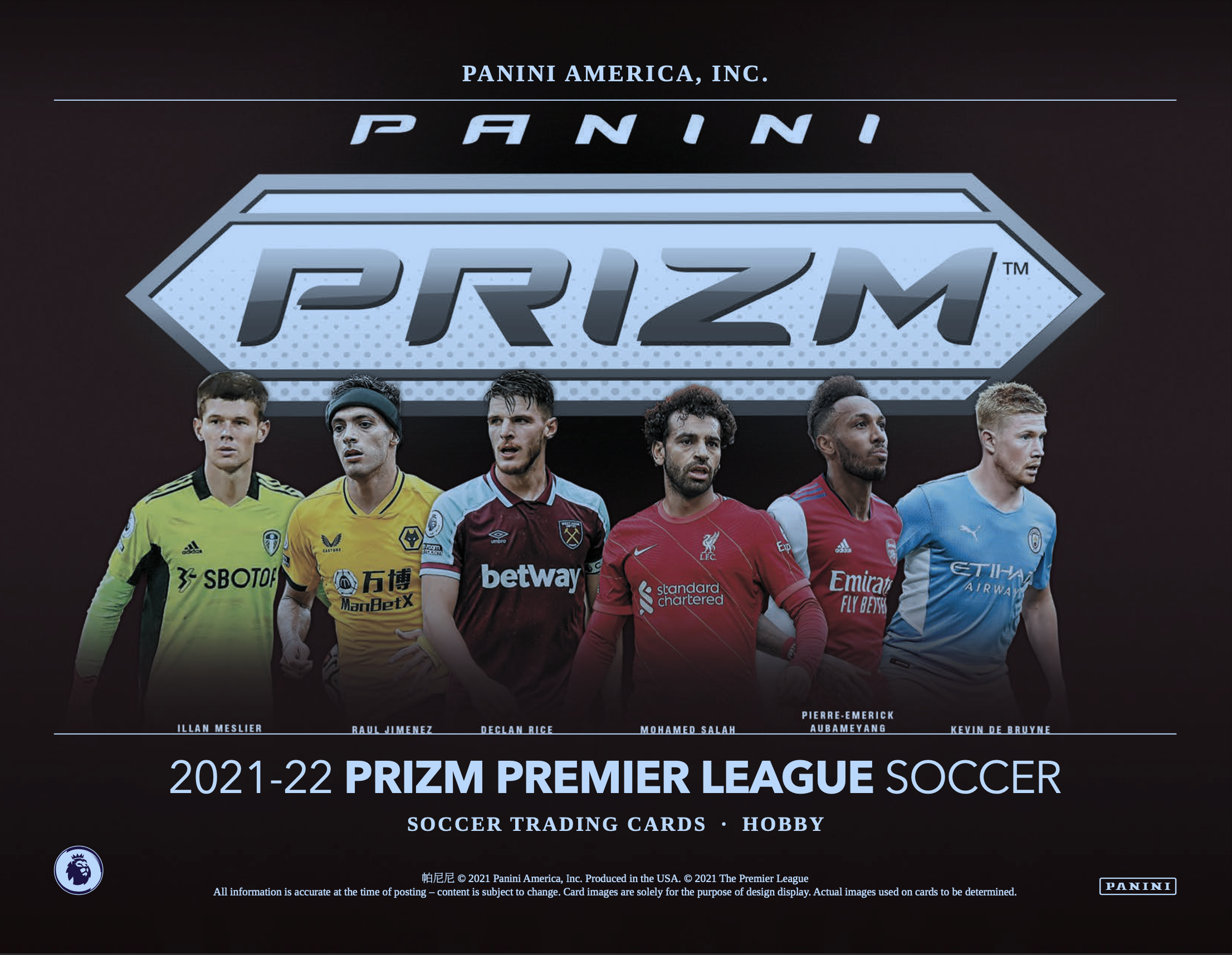 2021-22 PRIZM PREMIER LEAGUE SOCCER HOBBY 完整箱 卡淘