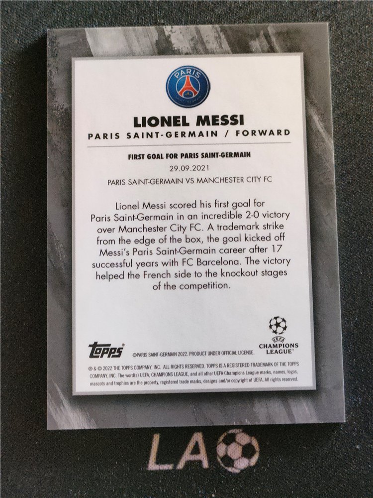 【LA足球】21-22 Topps INCEPTION 欧冠欧联盗梦空间 Lionel Messi 梅西 阿根廷 巴黎圣日耳曼 巴萨 巴塞罗那 ...