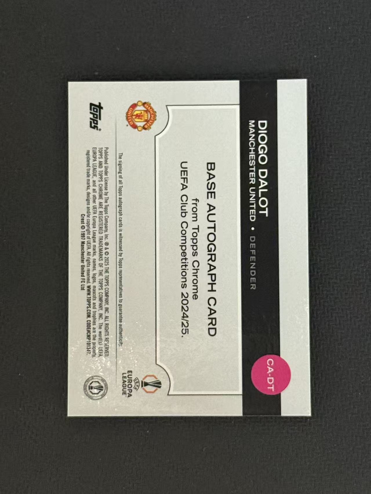 2025 Topps Chrome Diogo Dalot 欧冠TC 曼联 达洛特 签字 12/25编 橙折 带编折射 圣诞编 卡品如图 专收 ...