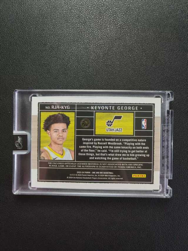 2023-24 Panini One Keyonte George RC 《招财猫拍卖》爵士 新秀RC 基昂特 乔治 RPA 签字 卡签 双色 ...