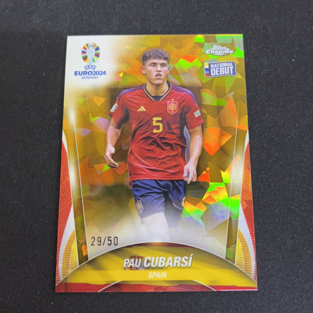 2023-24 Topps Chrome cubarsi RC 【SS】欧冠 TC 蓝宝石 西班牙 库巴西 ND新秀 金碎冰折射 50编 限量 ...