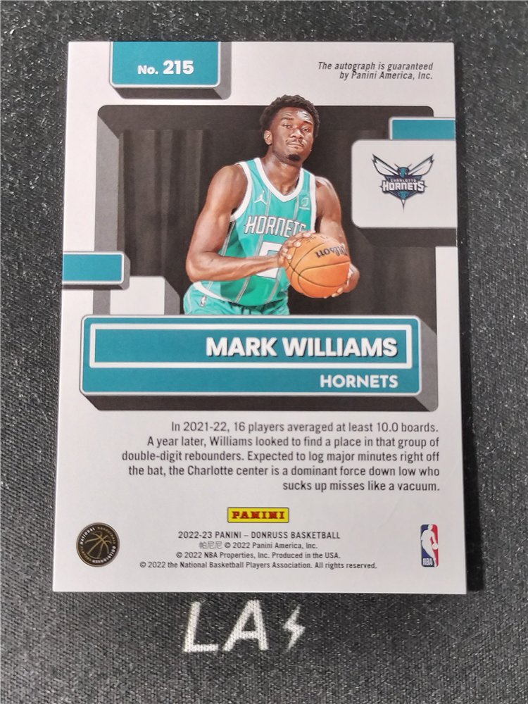 【LA拍卖】2022-23 Panini Donruss Mark Williams 杜蕾斯 黄蜂 马克 威廉姆斯 mojo折 迷宫折 签字 ...
