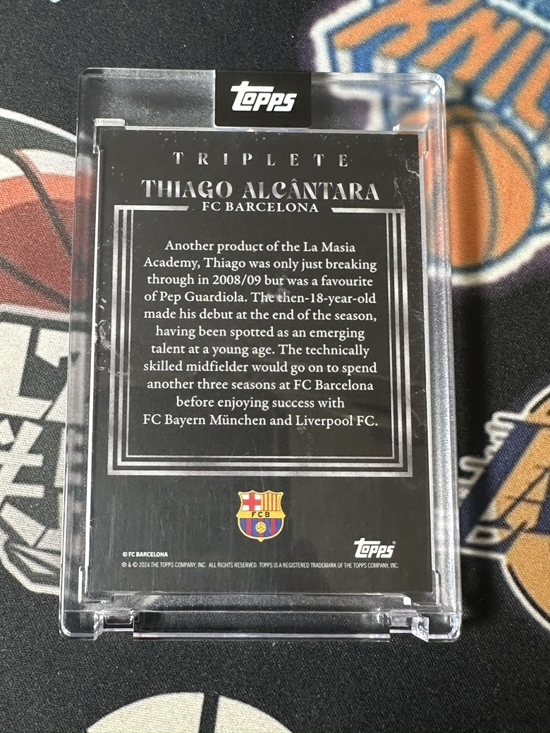 【图三抽卡 0412卡迷联盟—飞鸟】2024 Topps Triplete 巴萨 巴塞罗那 队盒 签字 蒂亚戈 Thiago ...