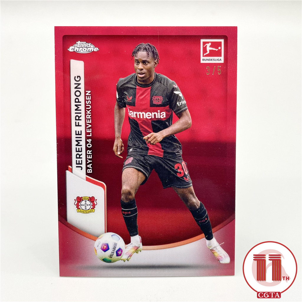 【CGTA /5】2023-24 Topps 德甲Chrome 勒沃库森 弗林蓬 3/5编 红折base #65 印刷线如图 Color ...