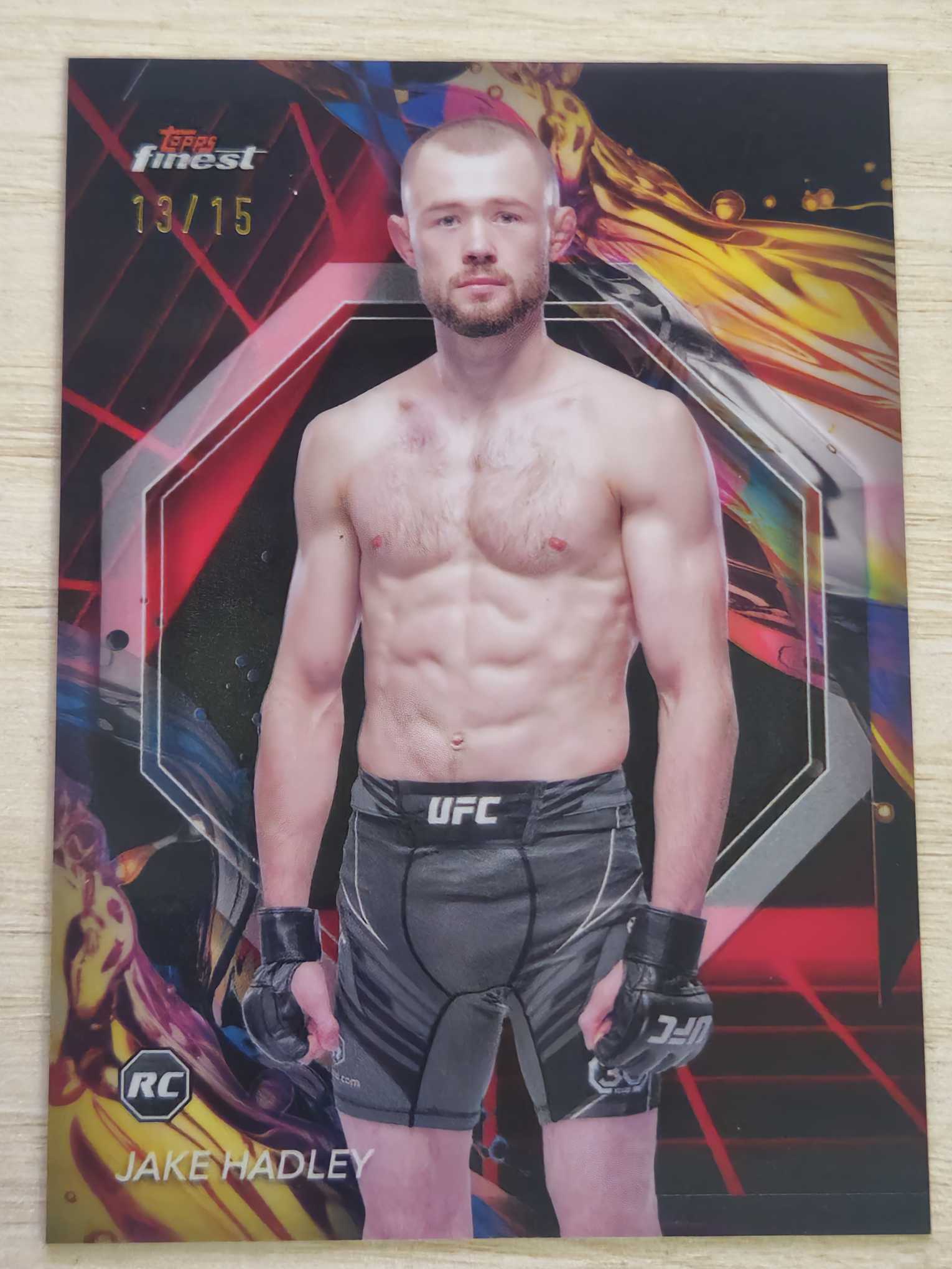 2024 Topps Finest jake hadley RC UFC 综合格斗 杰克 哈德利 英国 新秀 13/15编 折射 战绩: 10 ...