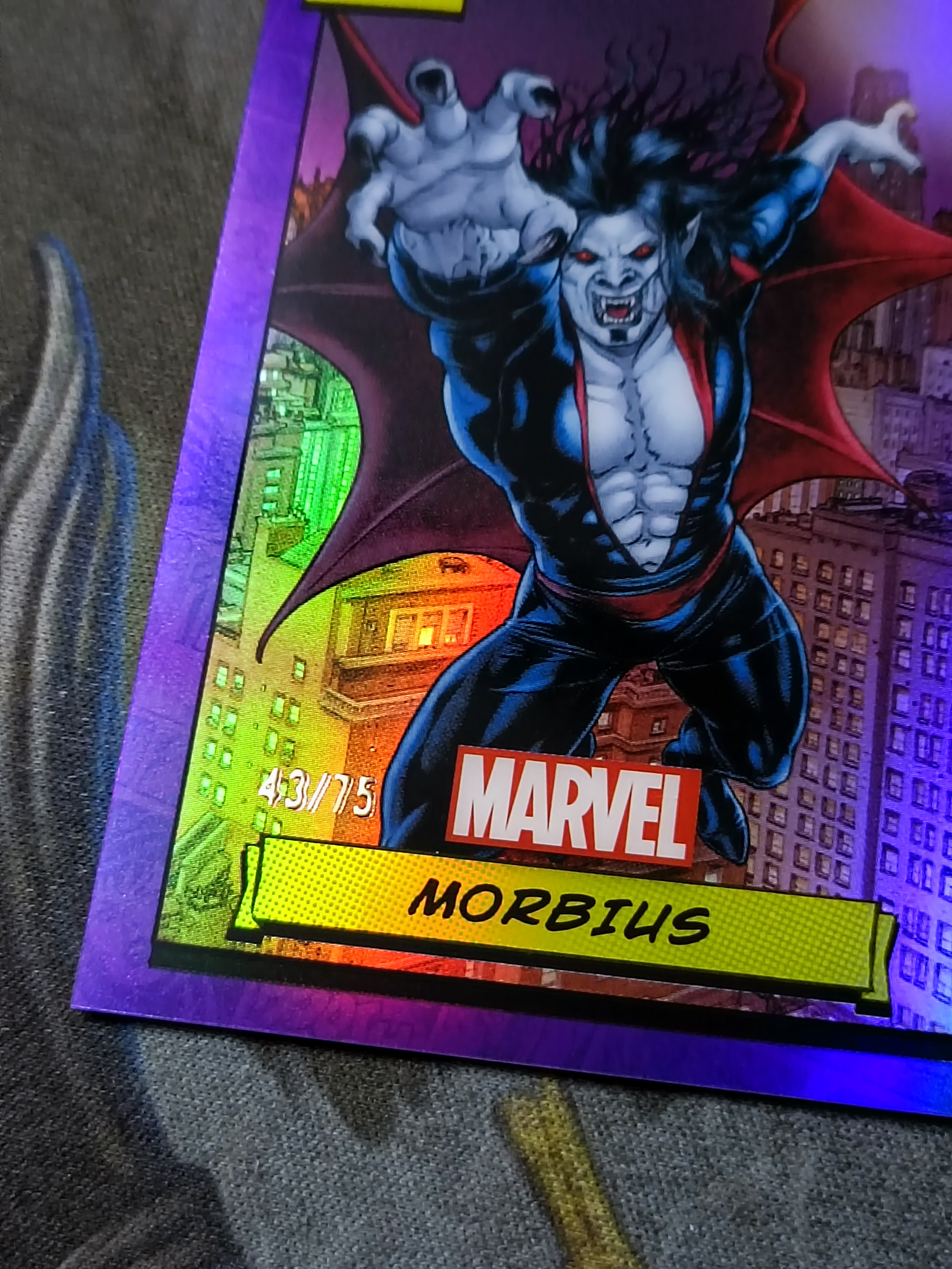 2024 Topps Marvel (MCU) Morbius 吸血鬼 莫比亚斯 Topps Chrome 限量43/75编 紫折 漫威 影视 ...
