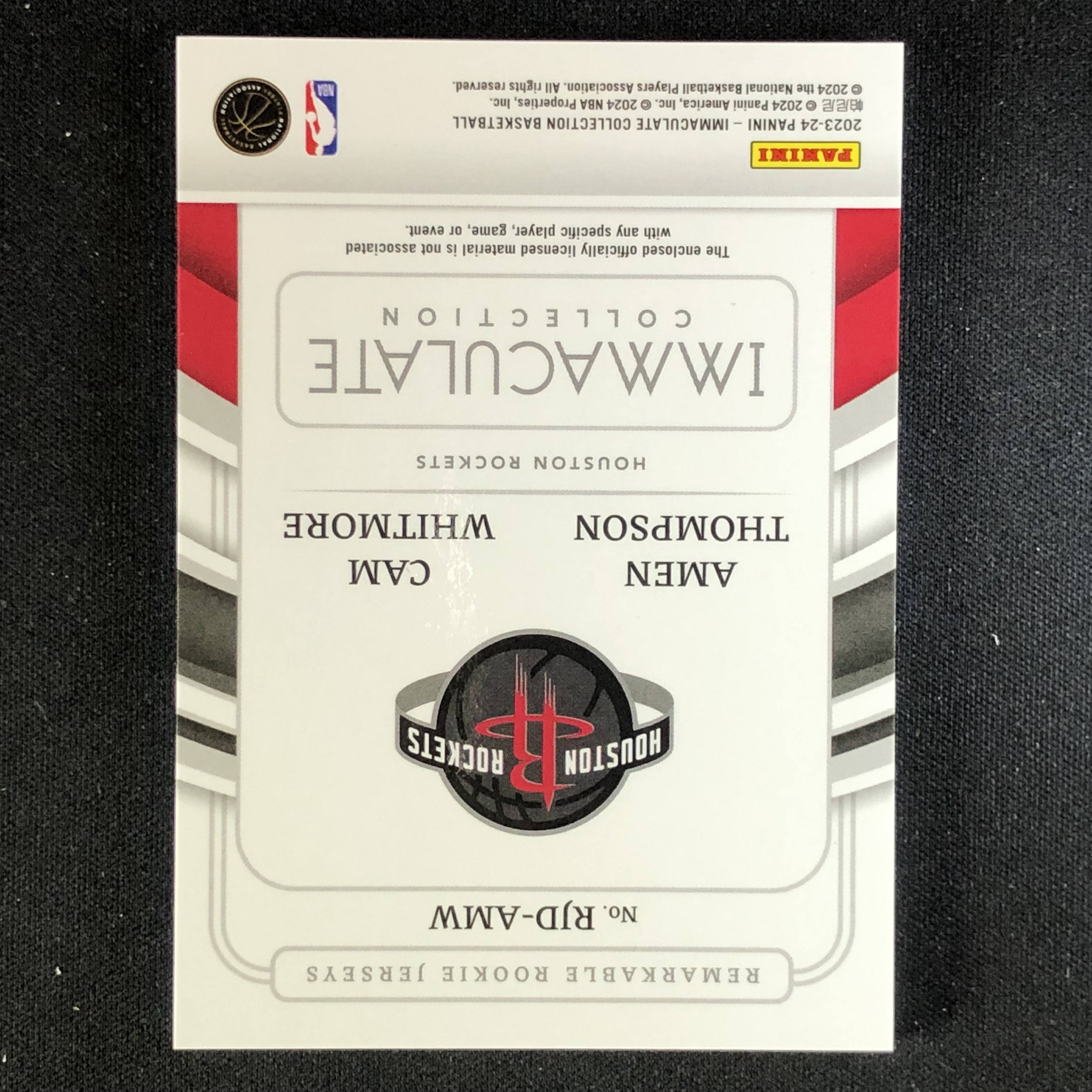 2023-24 Immaculate Amen Thompson RC 【piaji】爱咪咪 火箭 新秀 阿门汤普森 卡姆惠特莫尔 1/10编 ...