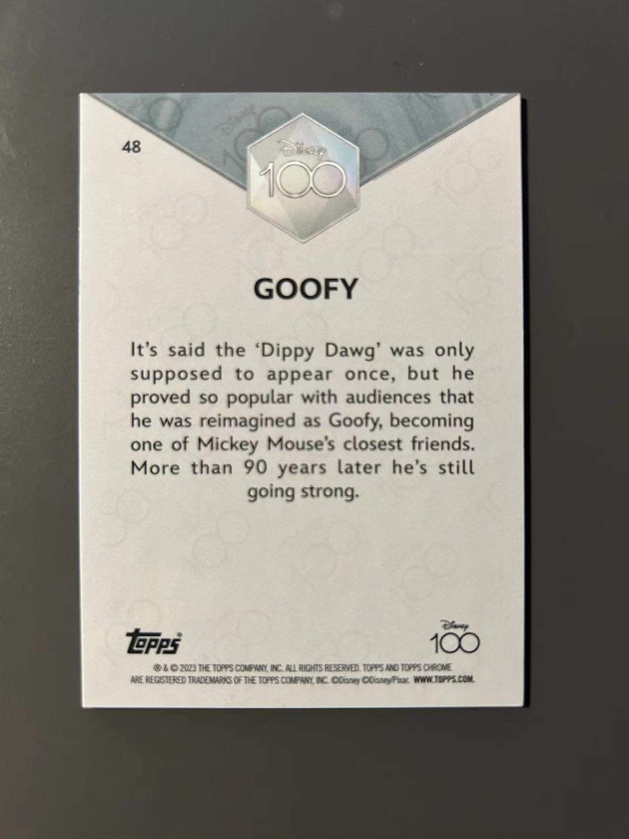 2023 Topps TOPPS CHROME DISNEY 100周年 goofy 迪士尼 高飞 /75编 蓝折 米奇 米妮好友 艾莎 史迪 ...