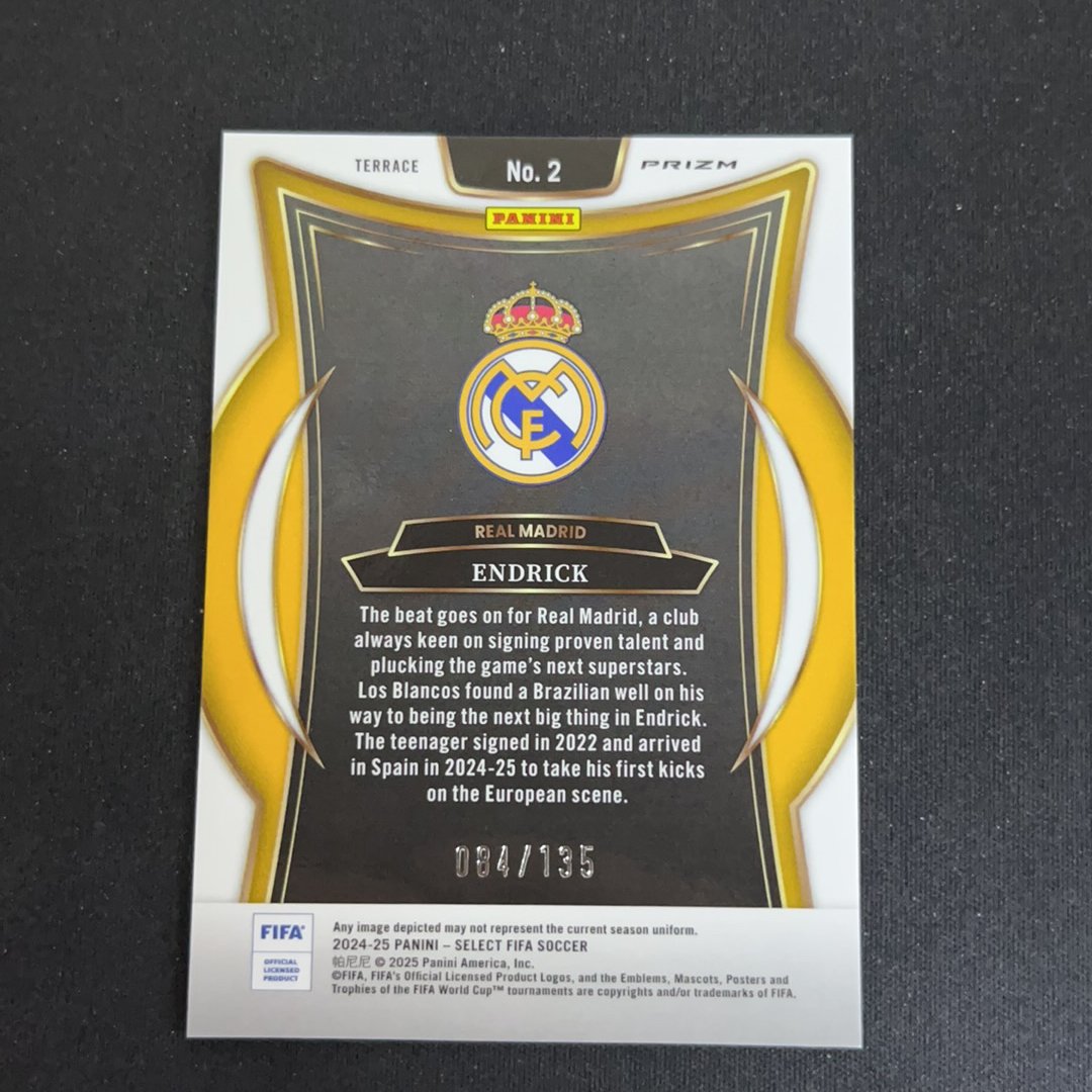 2024-25 Panini Select Endrick 【SS】FIFA 巴西 皇马 恩德里克 迷彩折射 135编 限量 收藏必备 ...
