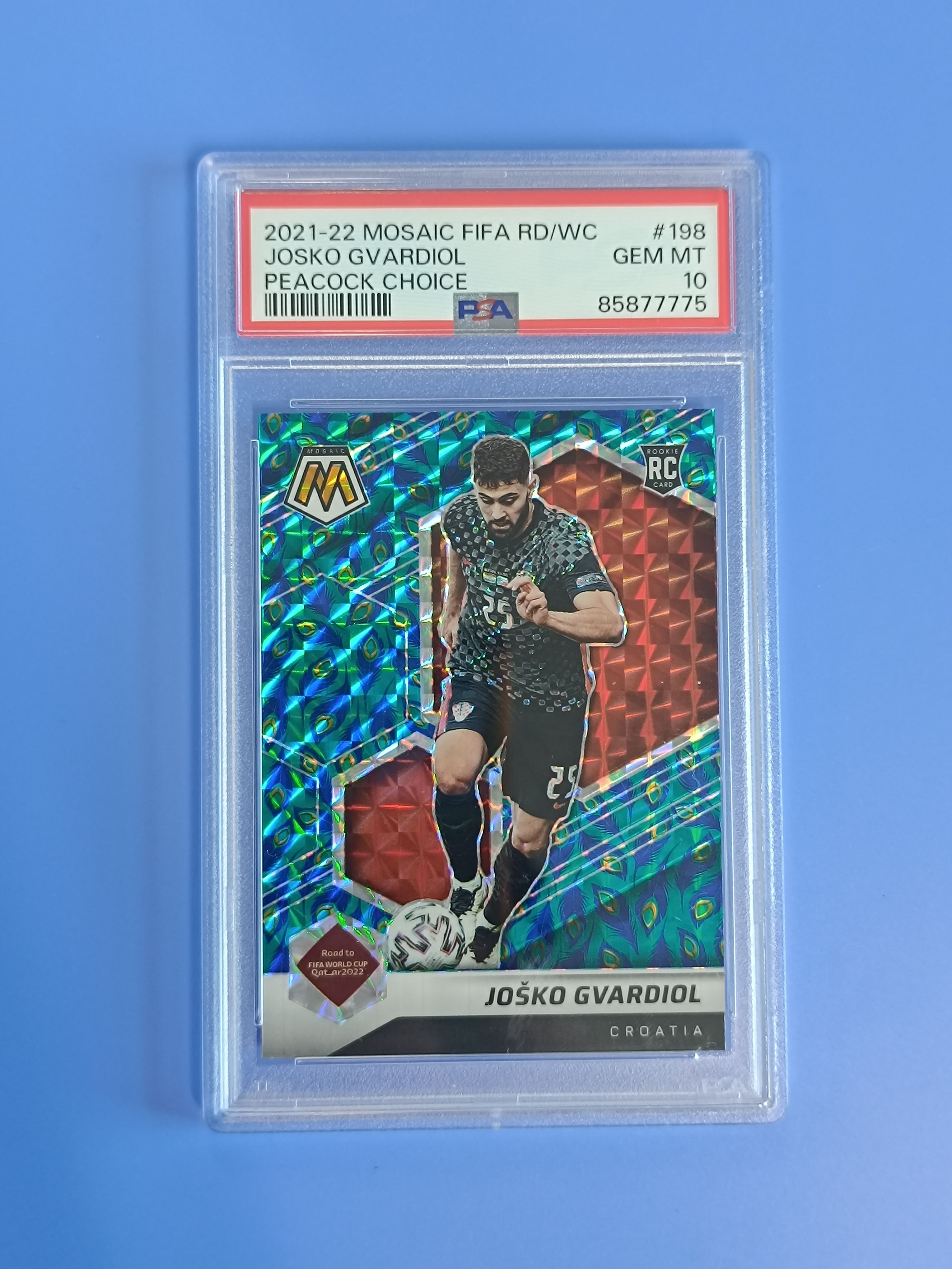 2021-22 Panini Mosaic FIFA Josko Gvardiol RC 世界杯 马赛克 格瓦迪奥尔 孔雀折 psa10分 大 ...