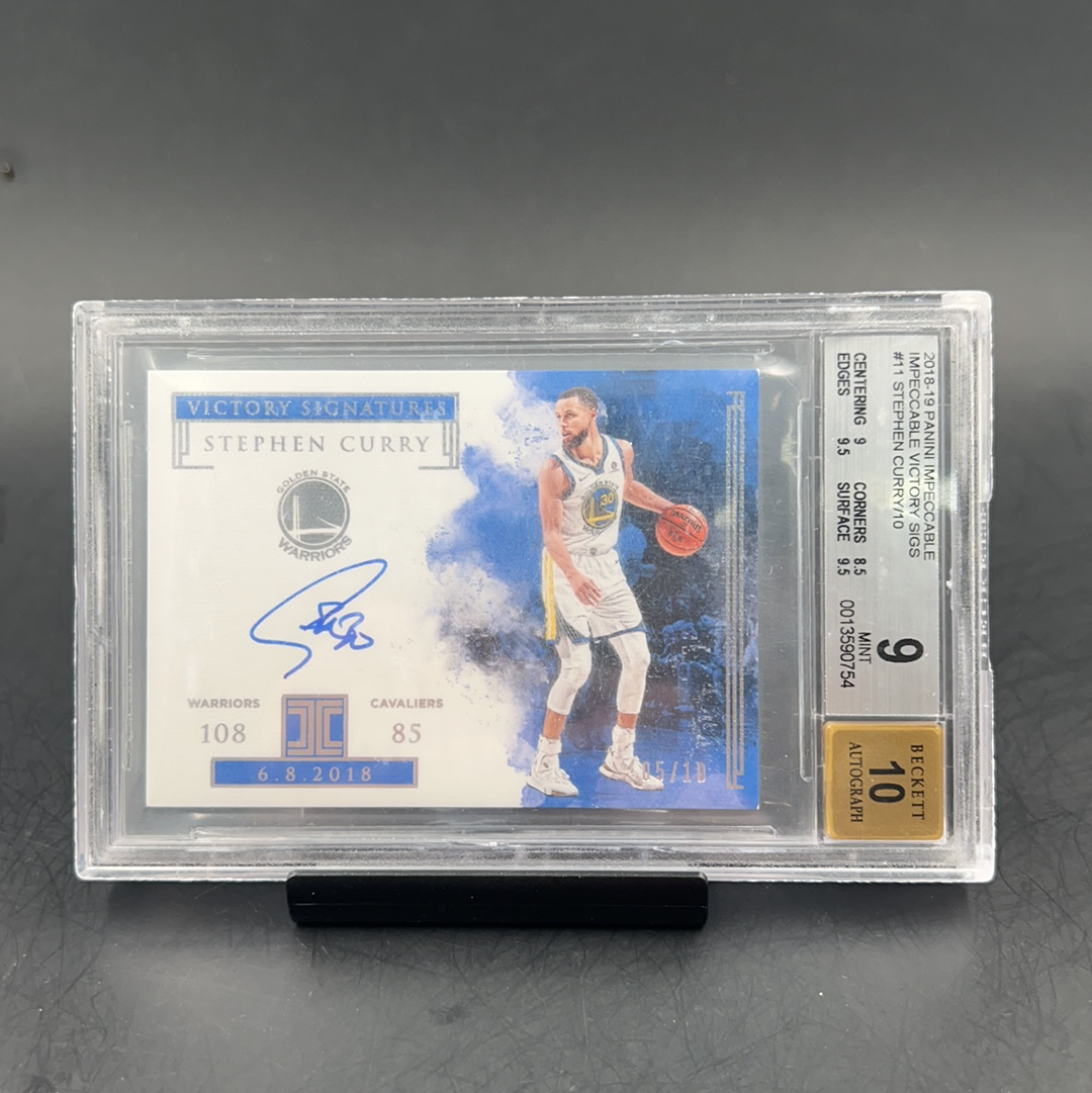 2018 Panini Impeccable Stephen Curry 【五月拍卖顺丰空运】小真金 勇士 库里 10编 骑勇总决赛 胜利签 ...