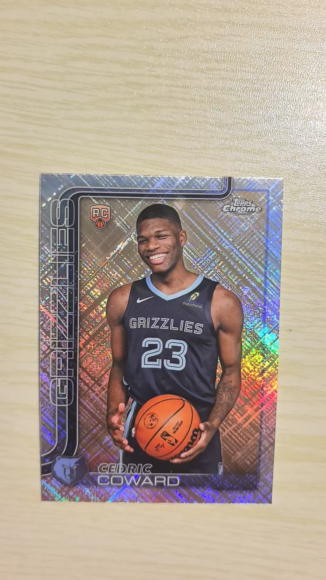 2025-26 Topps Chrome Cedric Coward TC 灰熊 塞德里克考沃德 新秀RC 天光折 天网折 天窗折 银折 最佳 ...