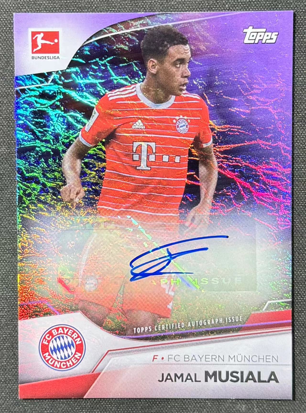 【长安代卖】2022-23 Topps Jade Jamal Musiala 德甲碧玉 拜仁慕尼黑 穆夏拉 紫折签字 07/15编 低编 实卡 ...