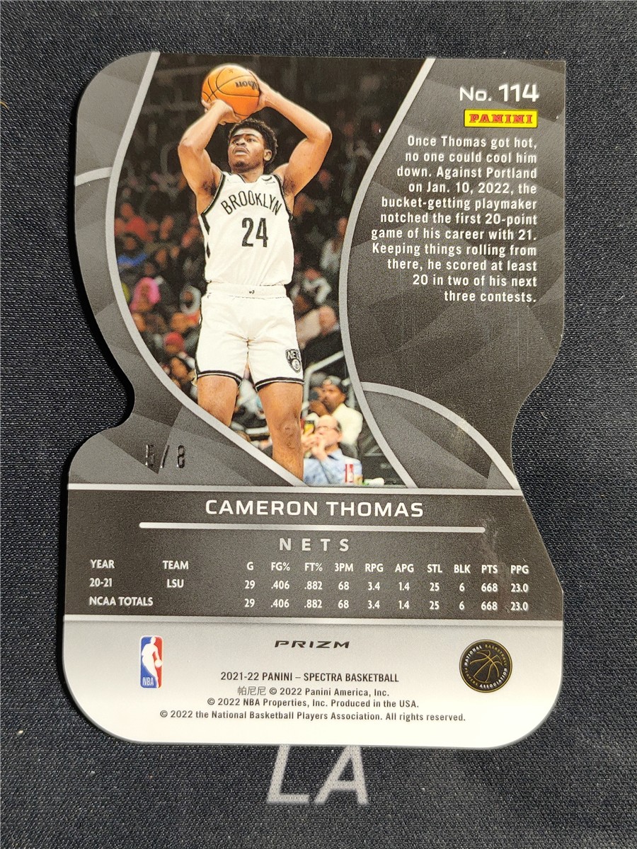 【LA拍卖】2021-22 Panini Spectra Cameron Thomas 光谱 新秀RC 卡梅伦 托马斯 卡梅隆 托马斯 篮网 ...