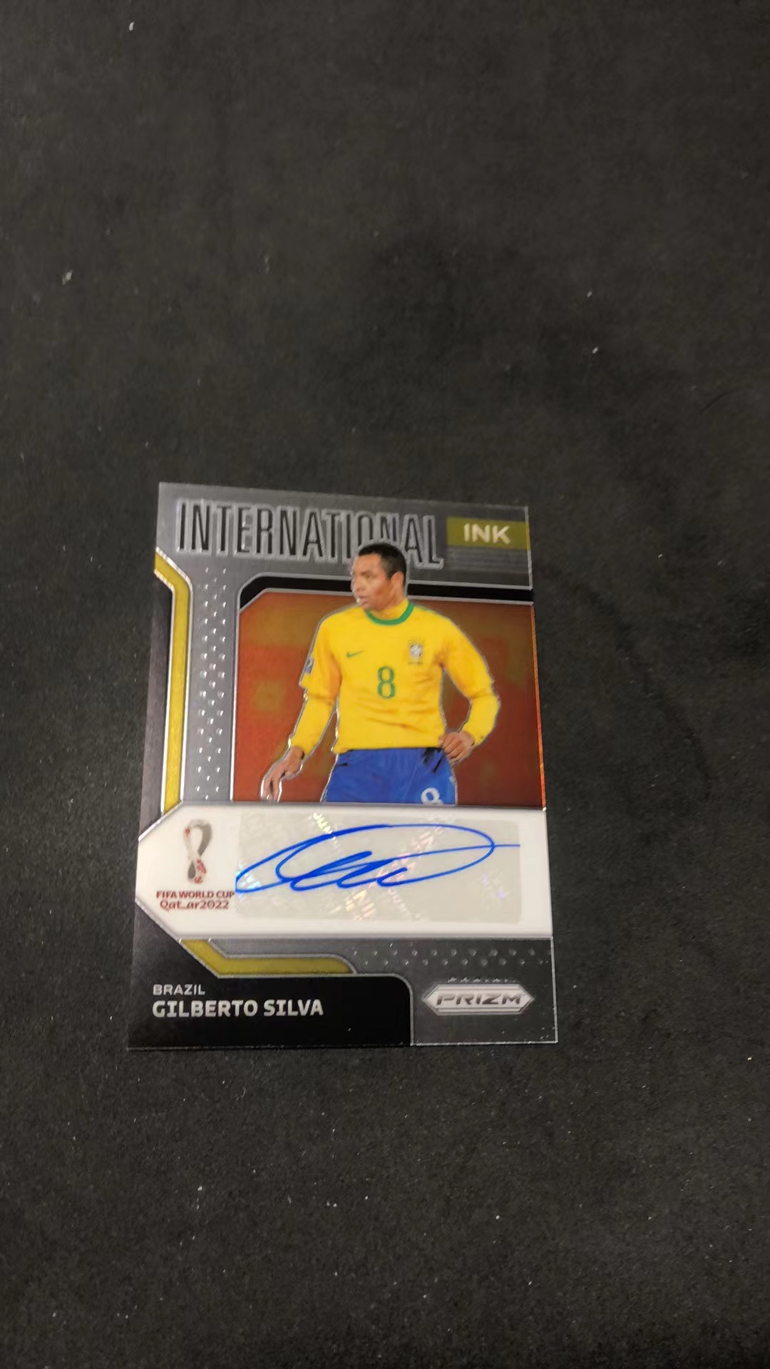 2022 Panini World Cup Prizm GILBERTO SILVA 世界杯PZ 巴西 吉尔伯托 席尔瓦 完美签字签名 INK ...