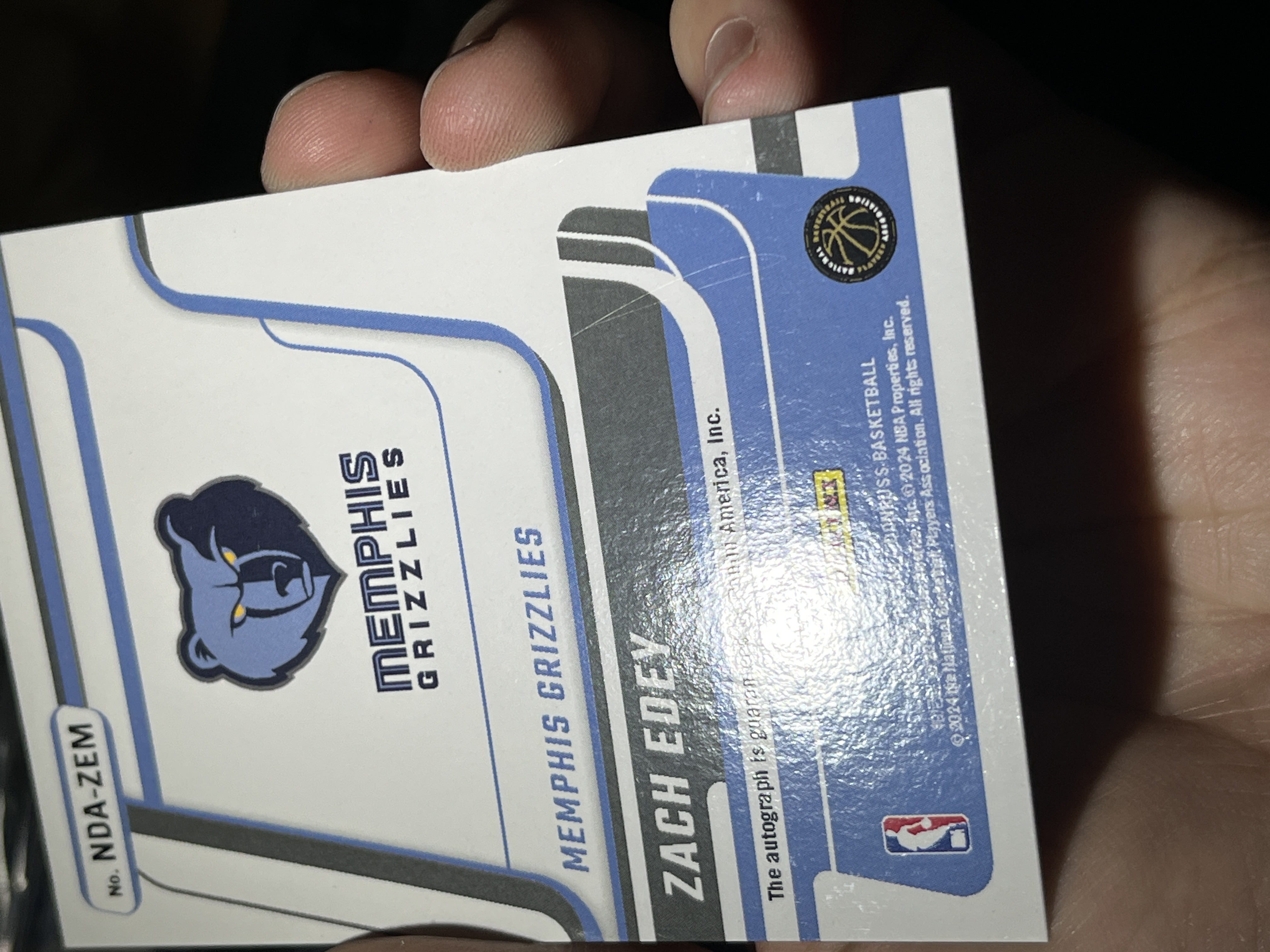 2024-25 Panini Donruss Zach Edey RC 爆金拍卖 J65 篮球 杜蕾斯 周志豪 扎克 埃迪 新秀 灰熊 签字 卡签 明日签 背号签 瑕疵如图 鑤 卡淘