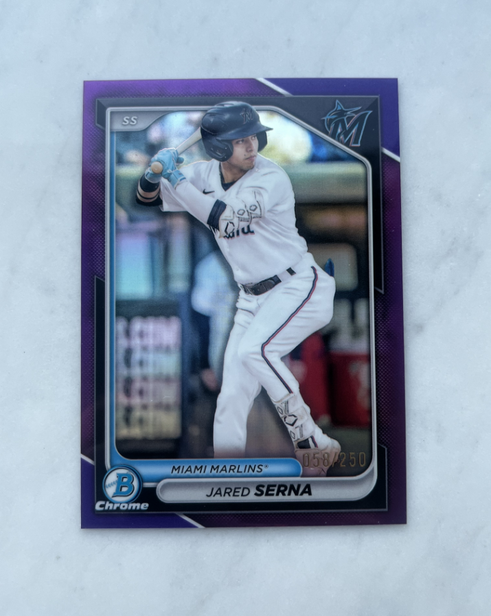 2024 Topps Bowman Jared Serna 棒球 贾里德 塞尔纳 墨西哥 迈阿密马林鱼 紫折 /250 赛季开始 随时爆发 实 ...